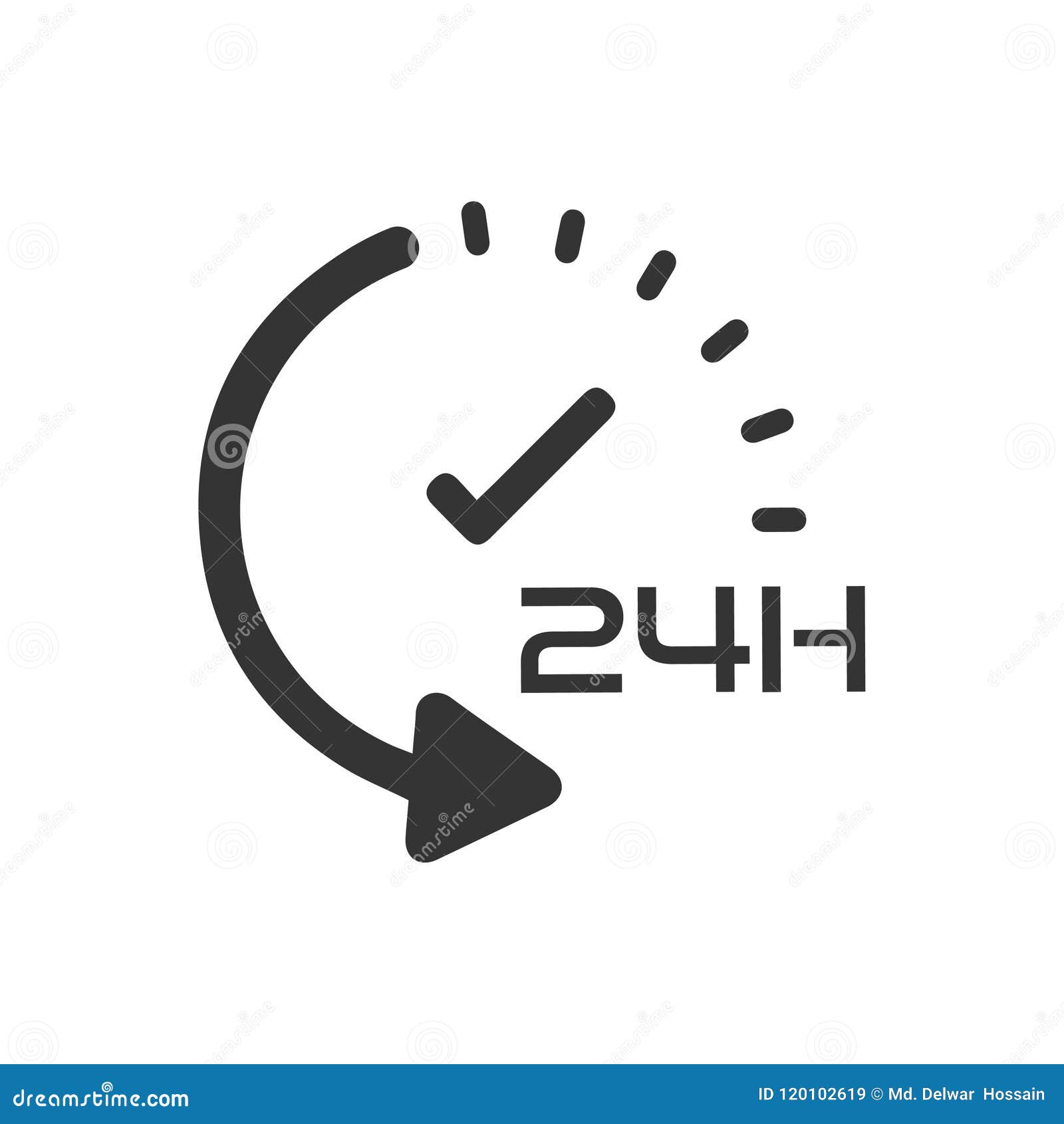 24 Hour Service Icon stock vector. Illustration of symbol - 120102619