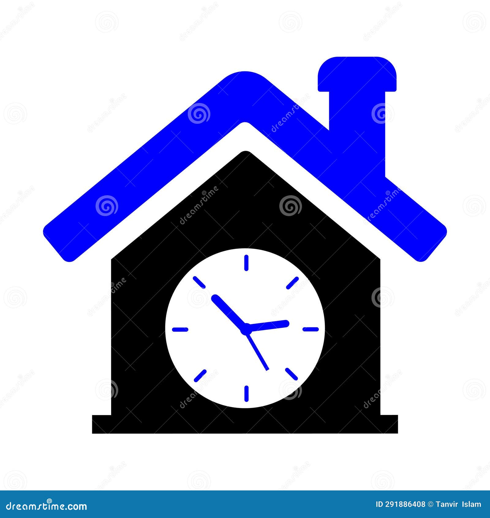 House Clock Icon stock vector. Illustration of time - 291886408