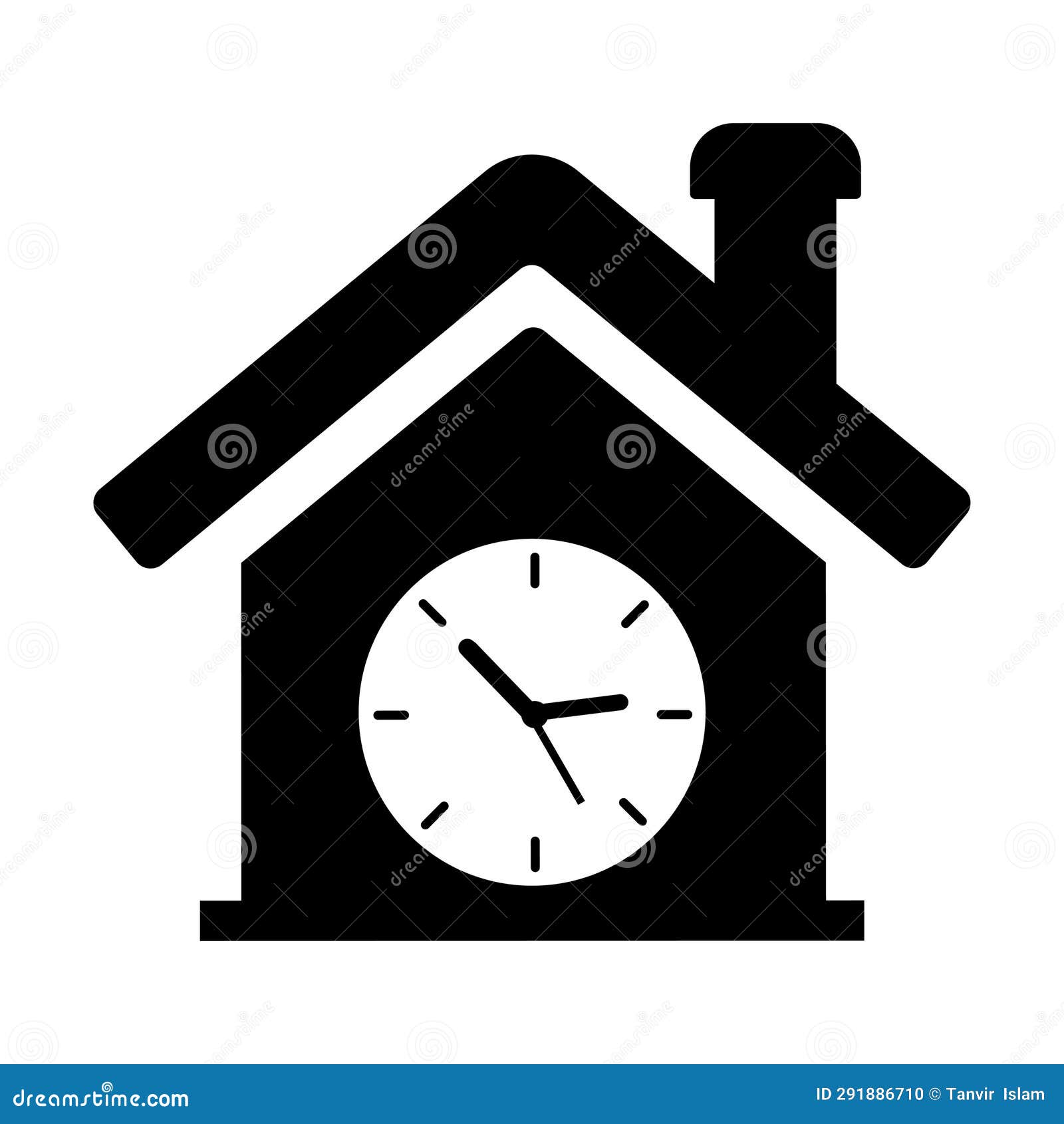 House Clock Icon stock illustration. Illustration of home - 291886710