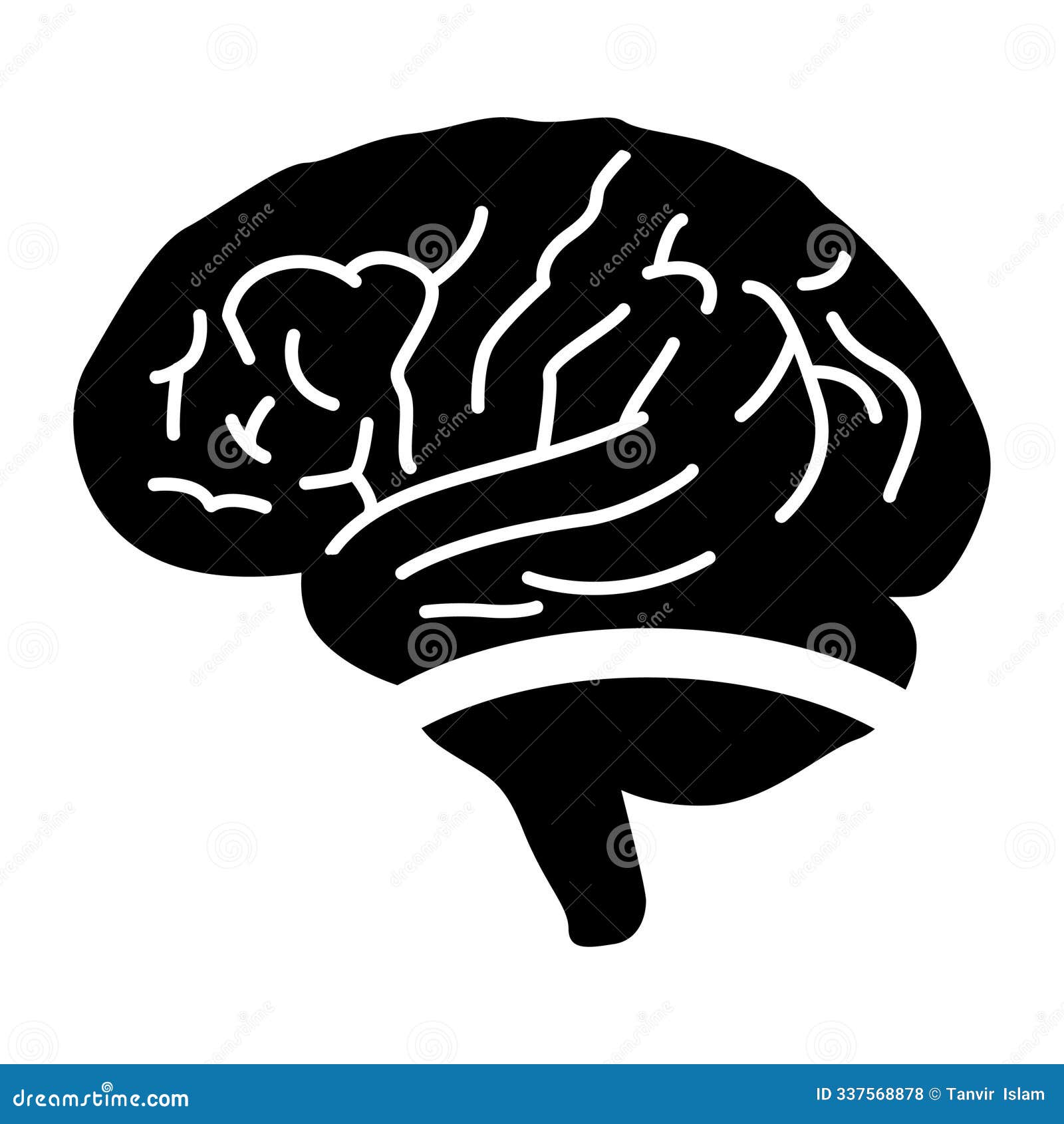 Human brain Vector Icon stock illustration. Illustration of symbol ...