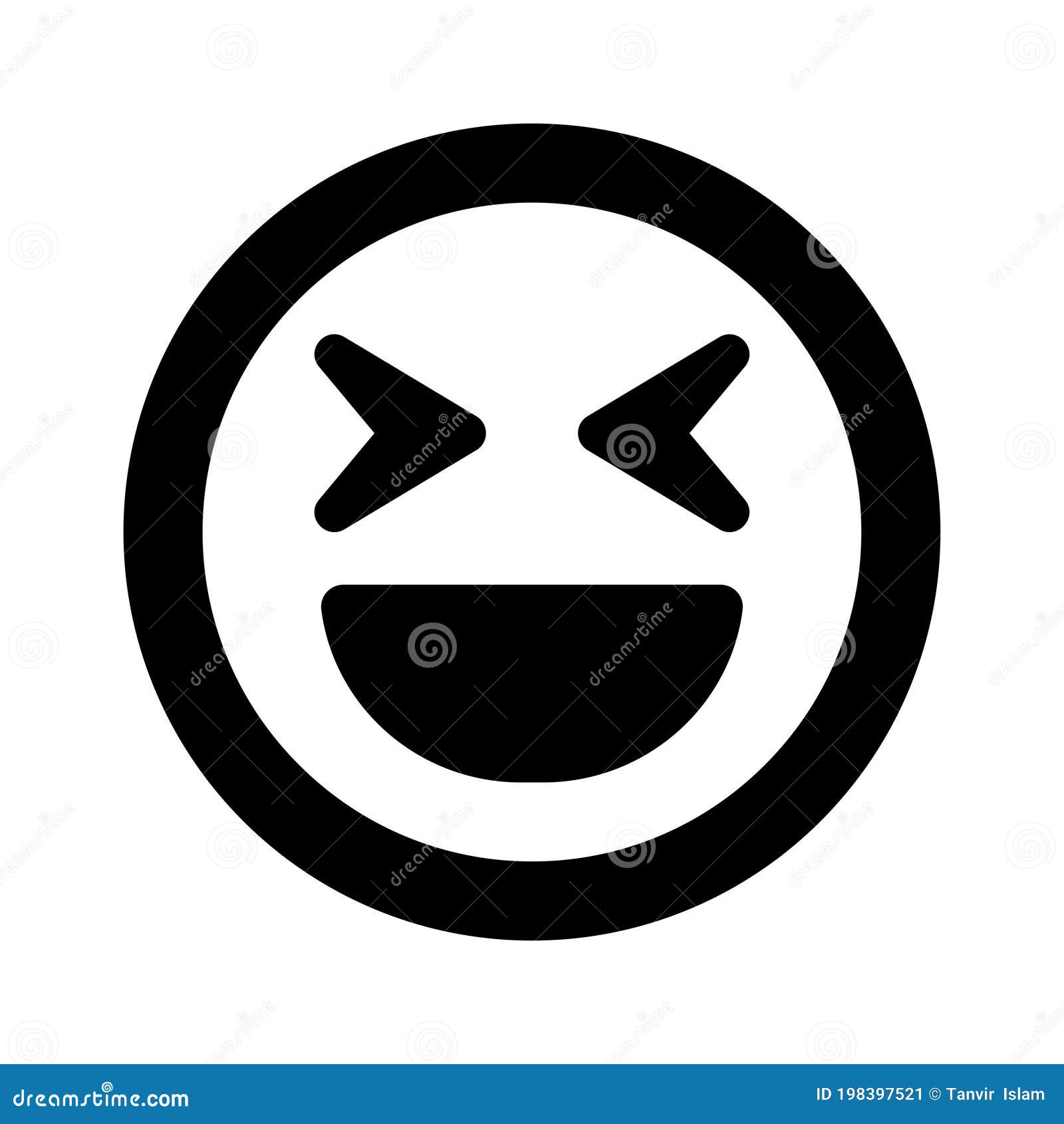 Squint Smiley Emoji Emoticon In Blue Bubble Speech Cartoon Vector ...