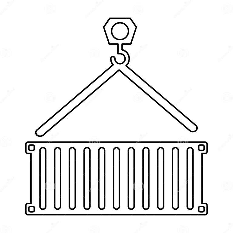 Loading Container Icon in Outline Style Stock Vector - Illustration of ...
