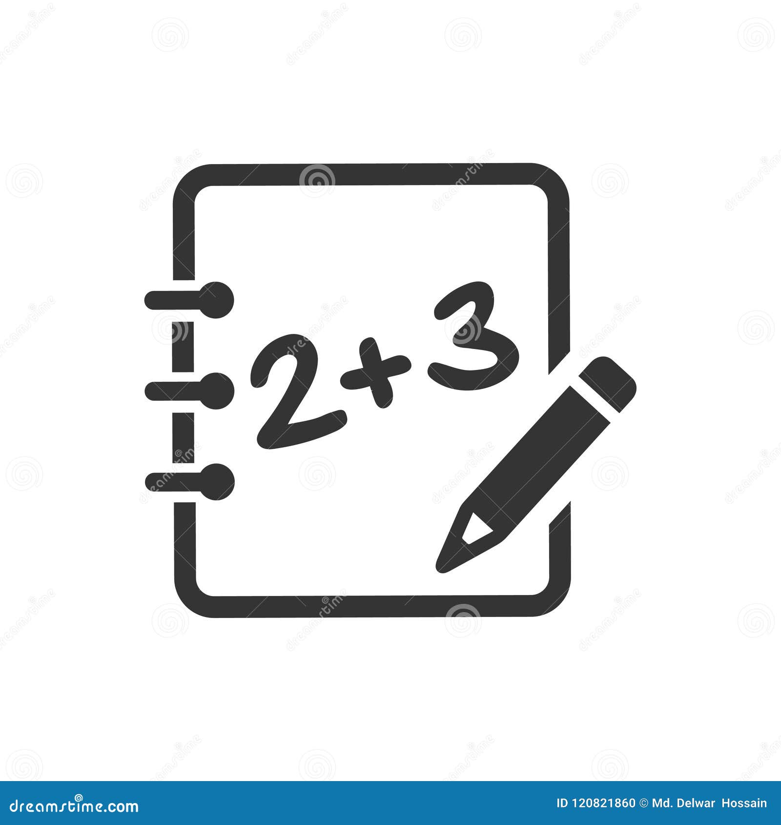 Math Learning Icon stock vector. Illustration of pencil - 120821860