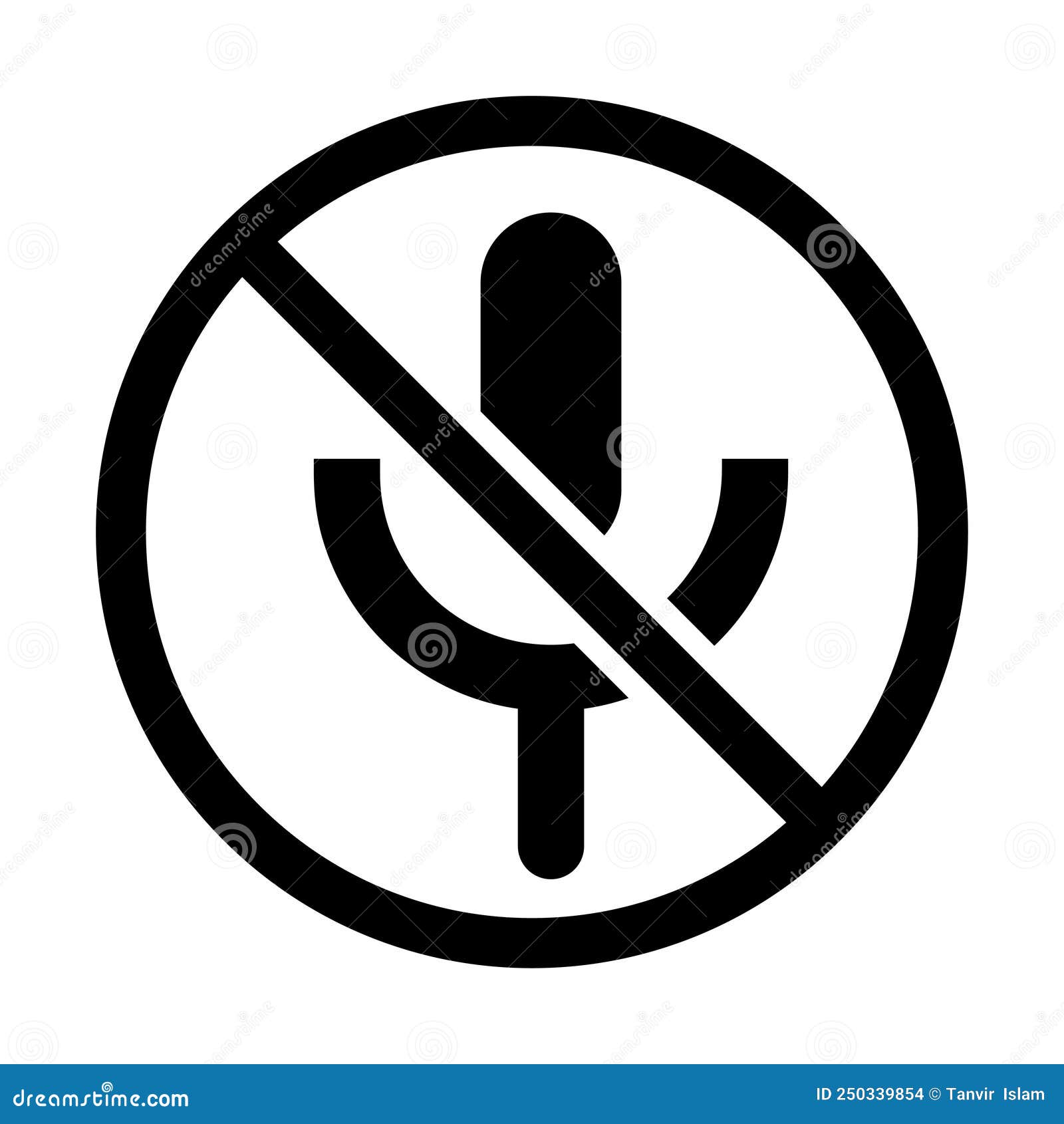 Microphone Restriction Icon Stock Illustration - Illustration of design ...