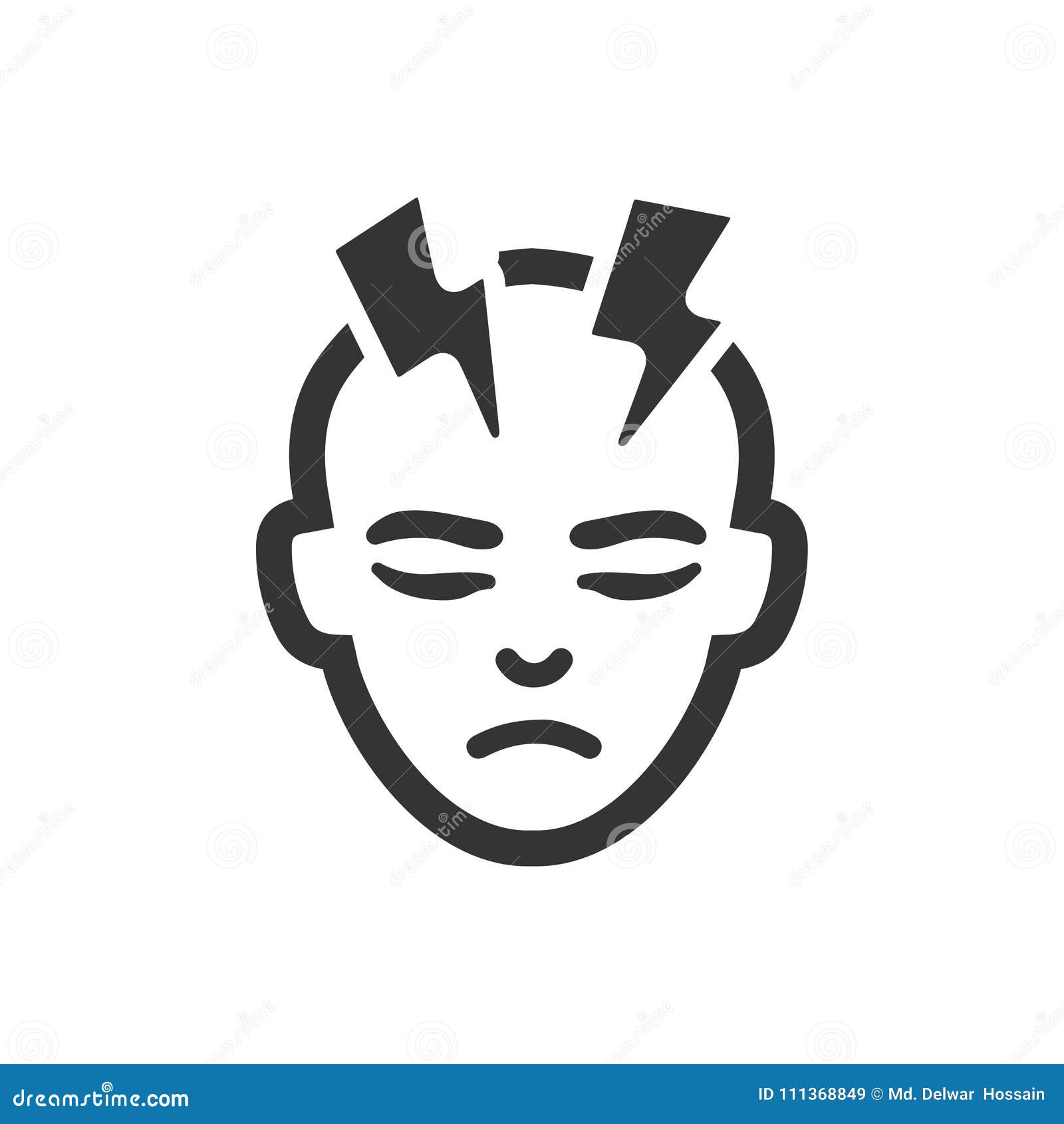 Migraine Icon stock vector. Illustration of migraine - 111368849