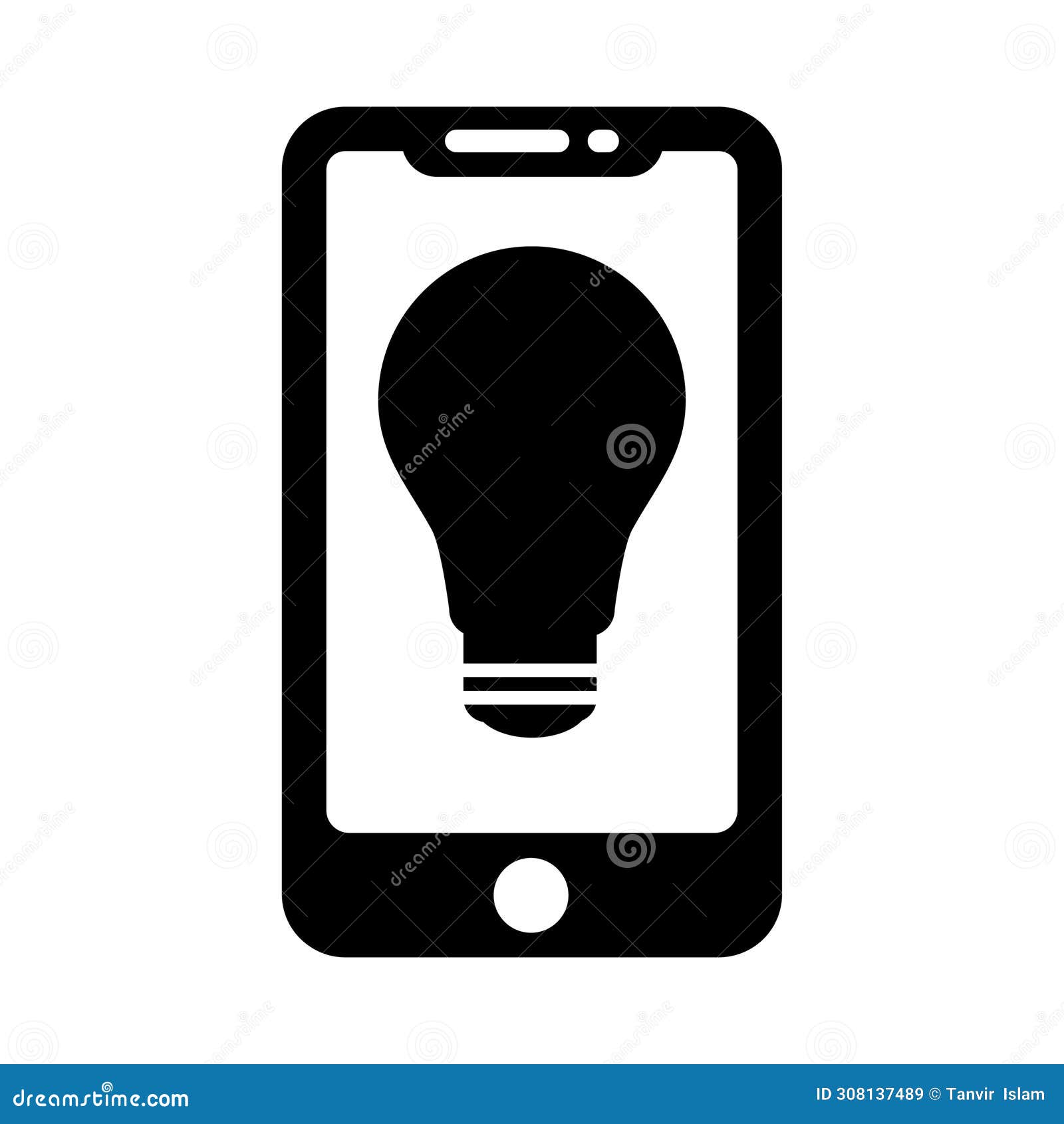Mobile Brightness Icon stock vector. Illustration of graphic - 308137489