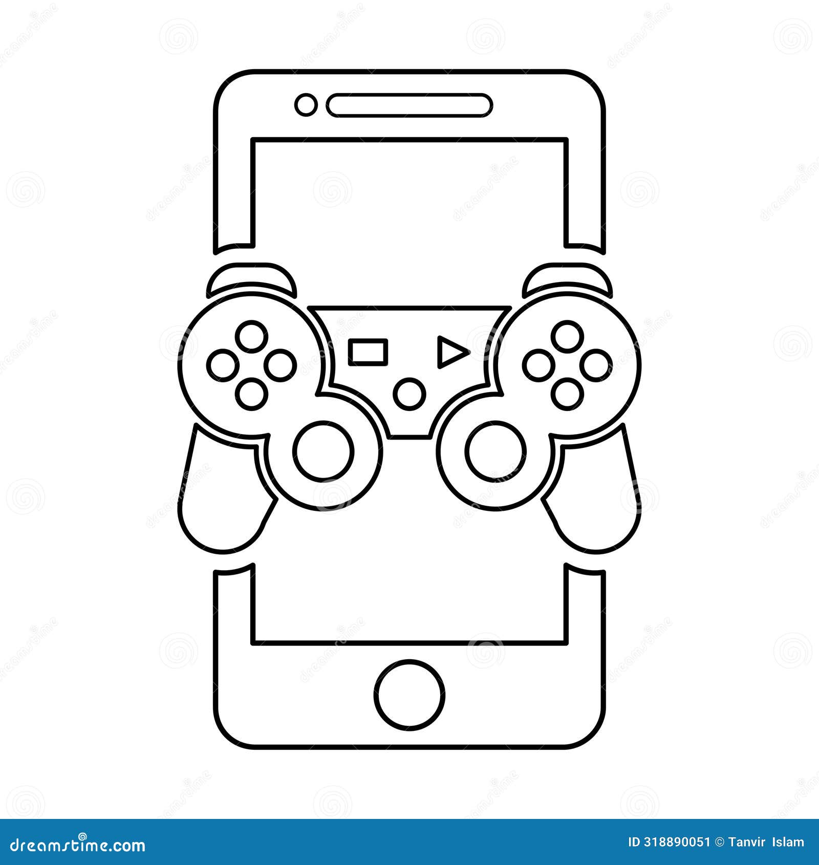 Mobile Game Icon Line Vector Graphics Stock Vector - Illustration of ...
