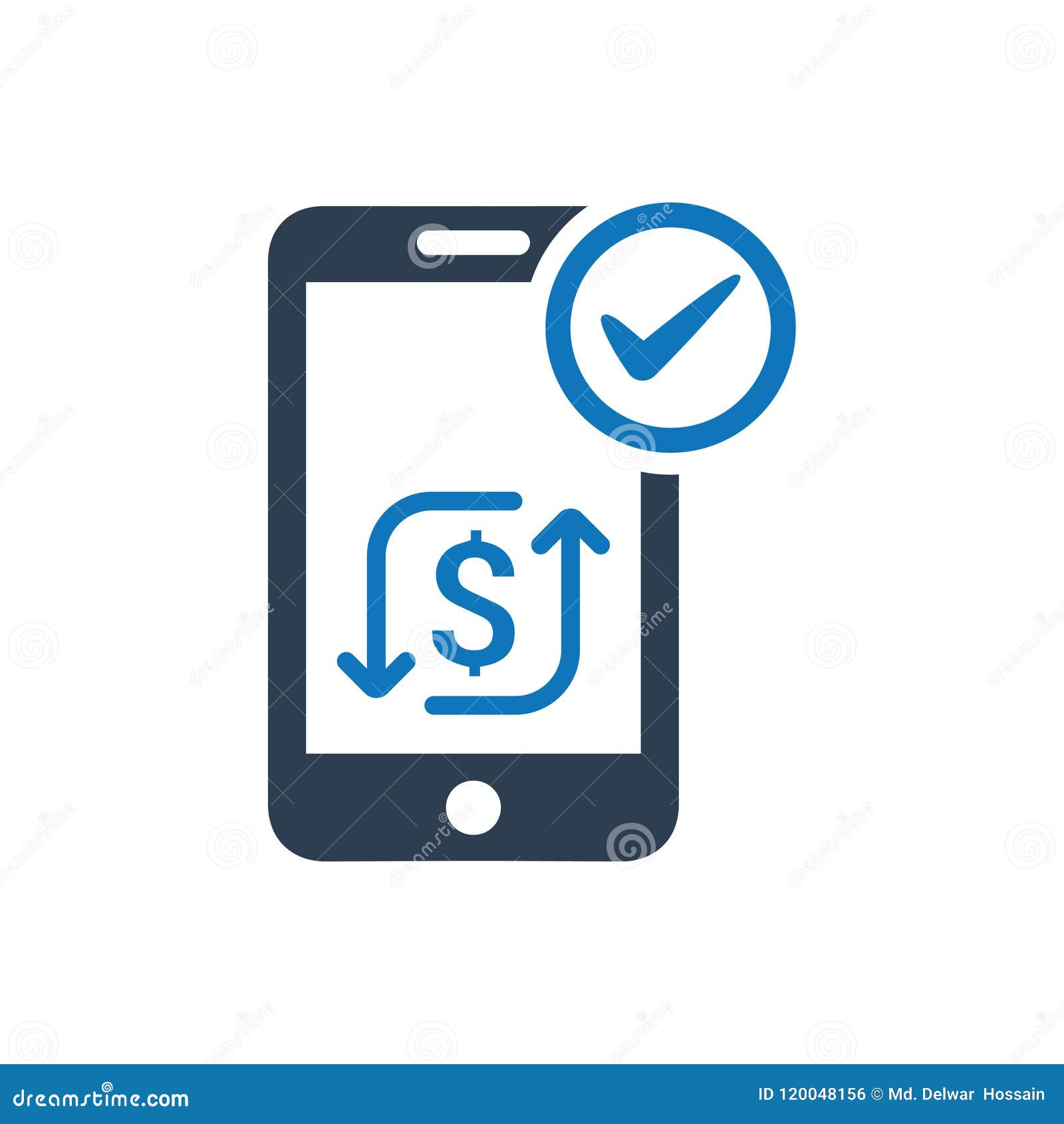 Mobile Transaction Icon stock vector. Illustration of mobile - 120048156