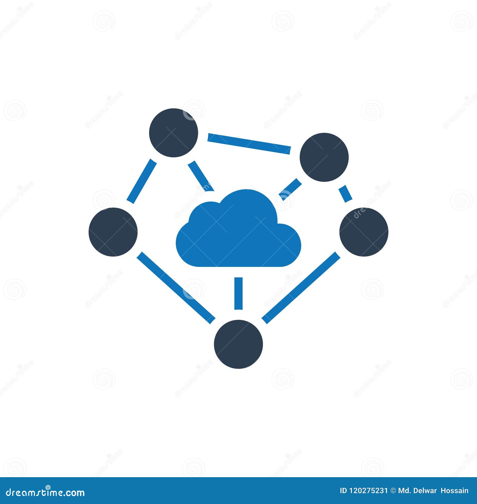 Cloud Computing / Network Connectivity Icon Stock Vector - Illustration ...