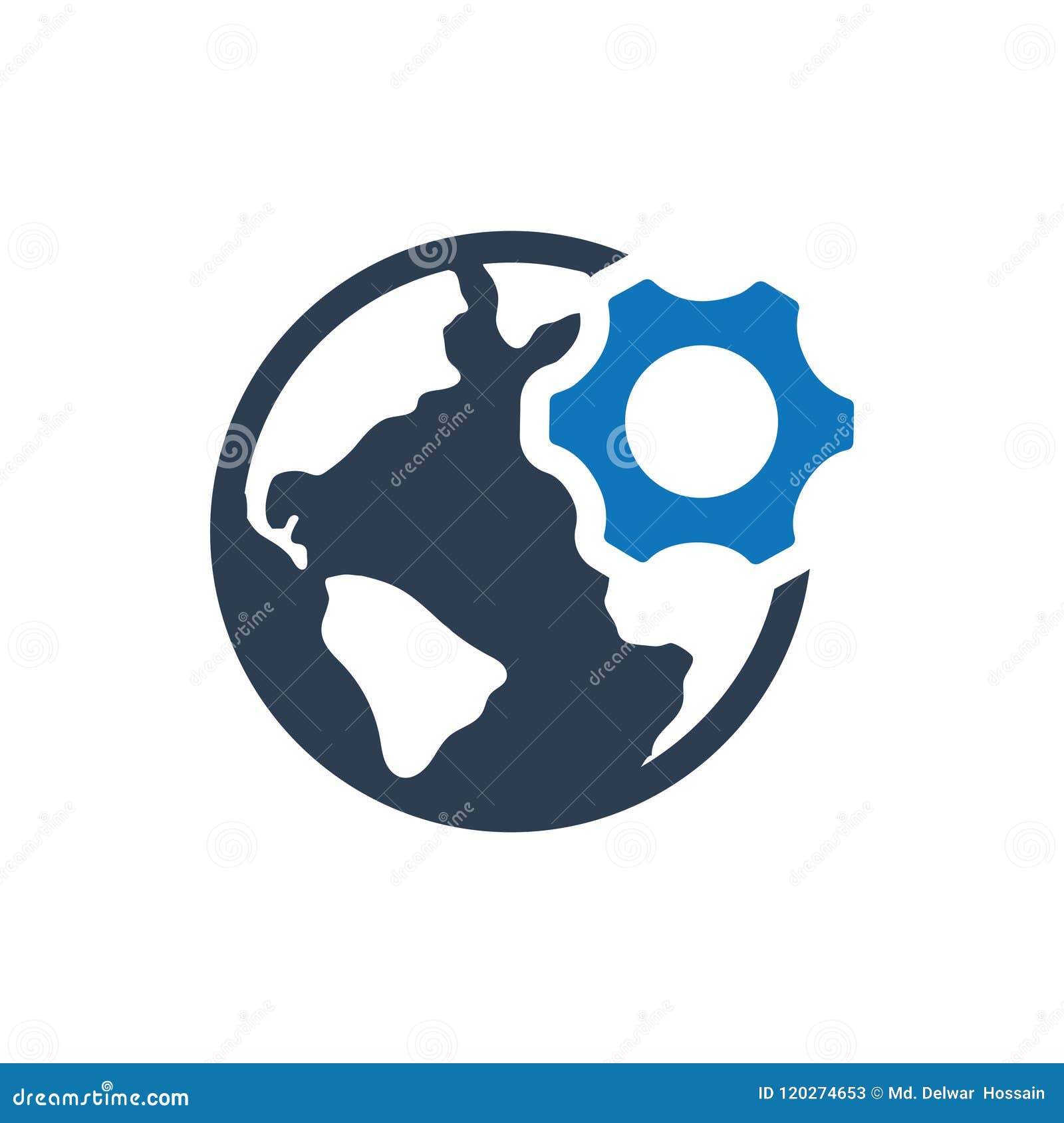 Global / Network Solution Icon Stock Vector - Illustration of settings ...