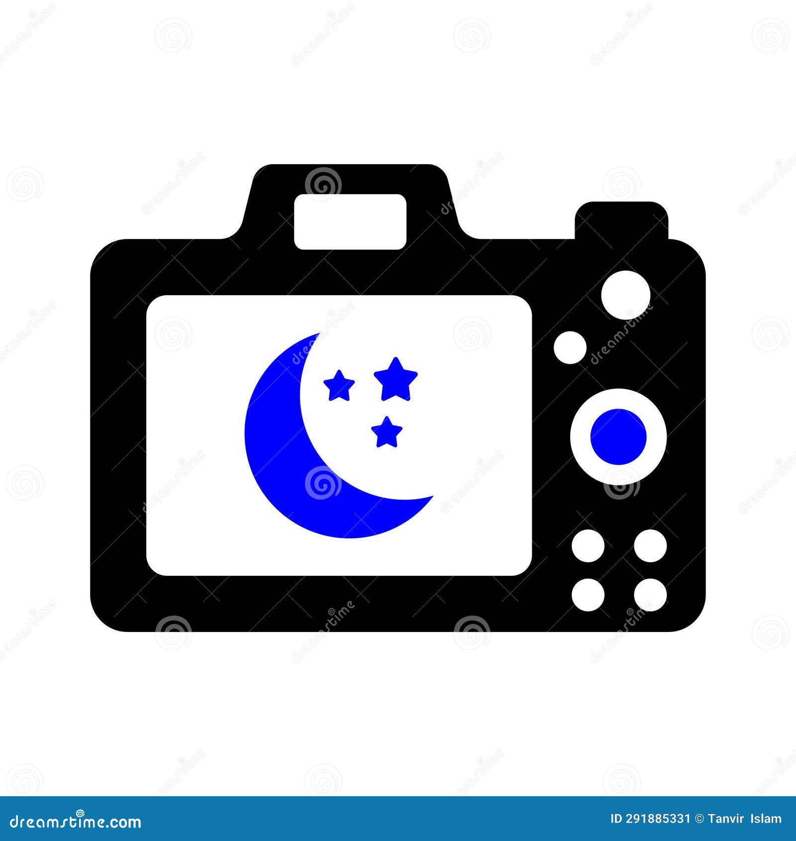 Night Mode on Camera Icon stock illustration. Illustration of ...