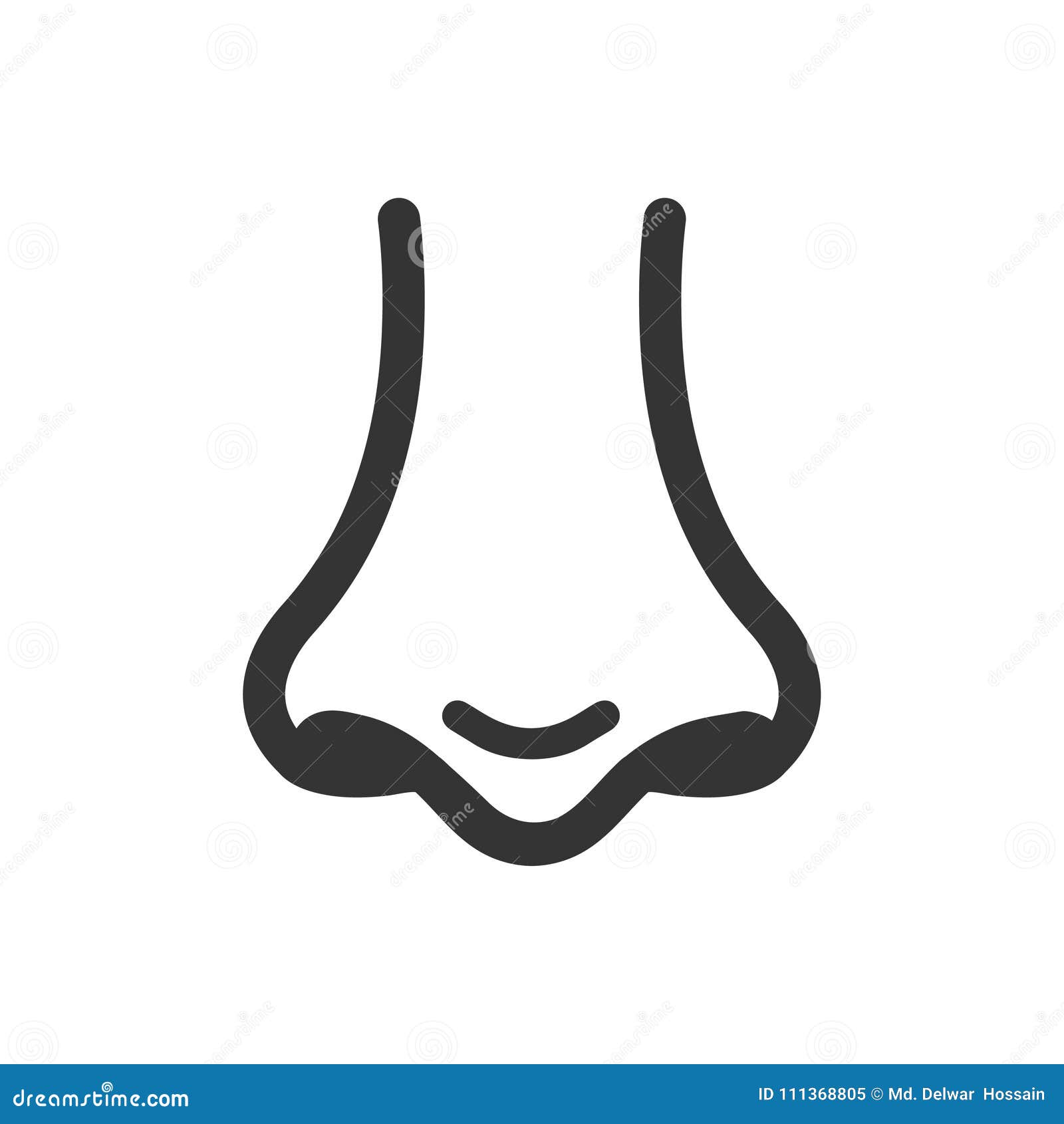 Nose Icon stock vector. Illustration of sign, symbol - 111368805