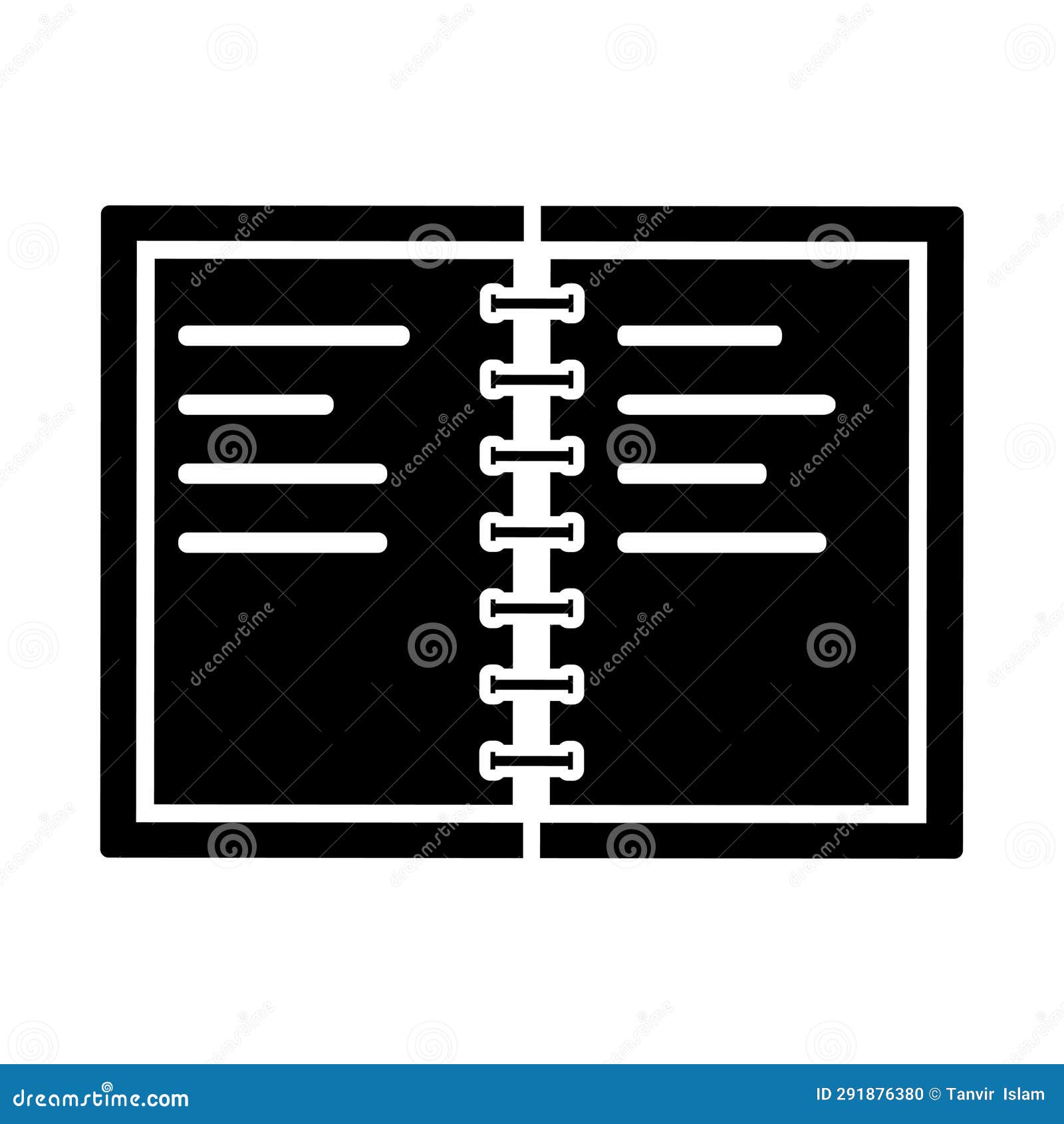 Open Notebook Icon stock vector. Illustration of symbol - 291876380