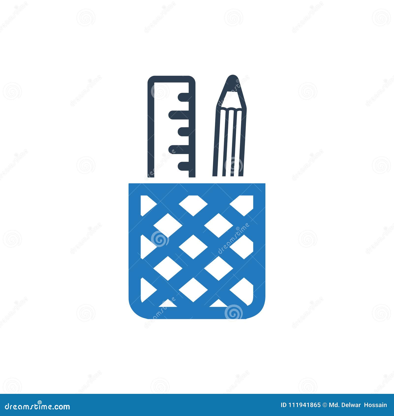 Pen Holder Icon stock vector. Illustration of vector - 111941865