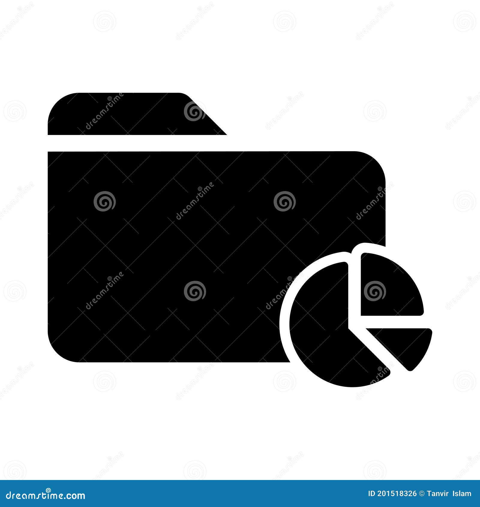 Pie Chart Graph Folder Save Data Icon Stock Illustration - Illustration ...