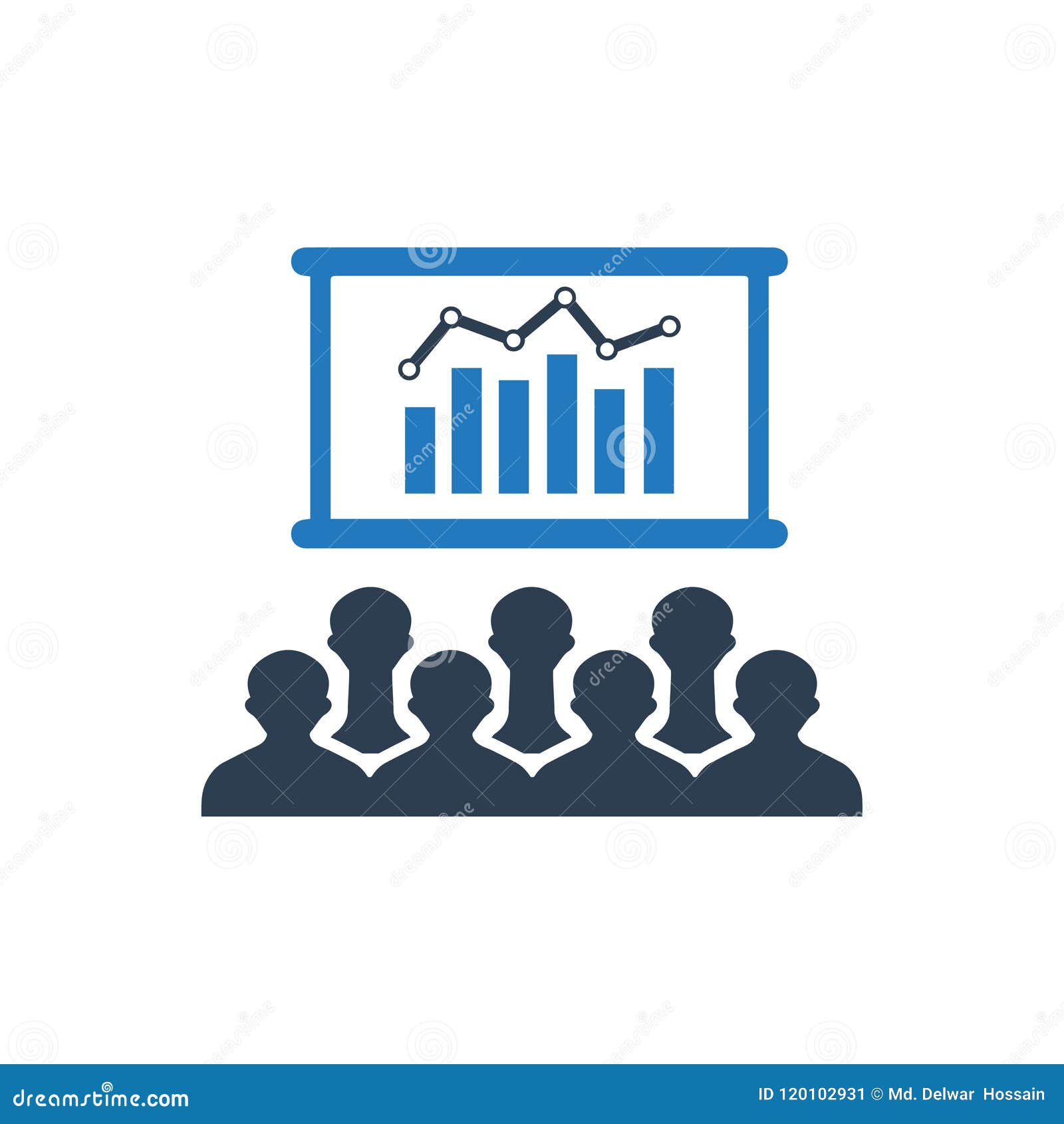 Presenting Graphical Report Icon Stock Vector - Illustration of ...