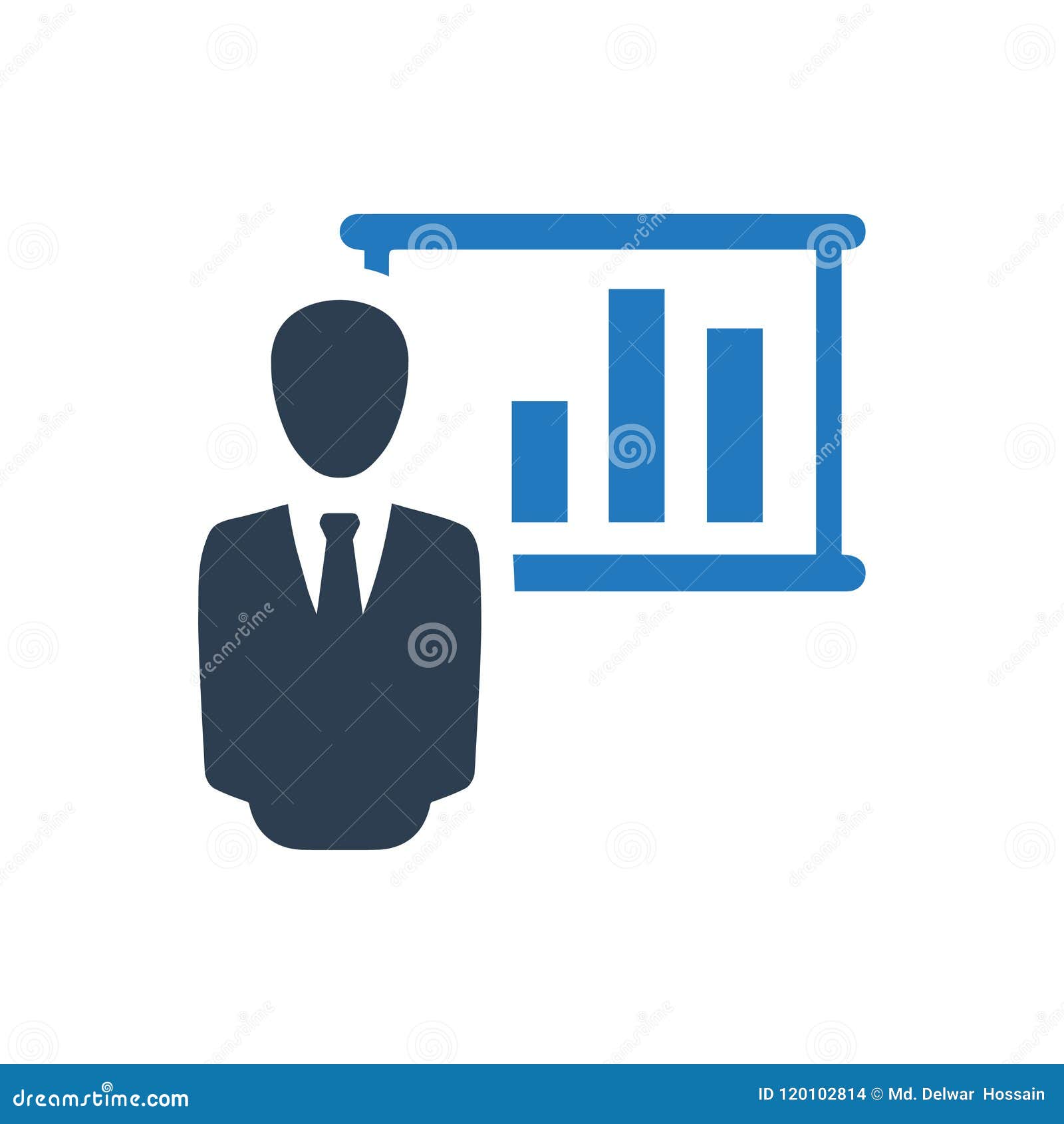 Presenting Statistics Report Icon Stock Vector - Illustration of ...