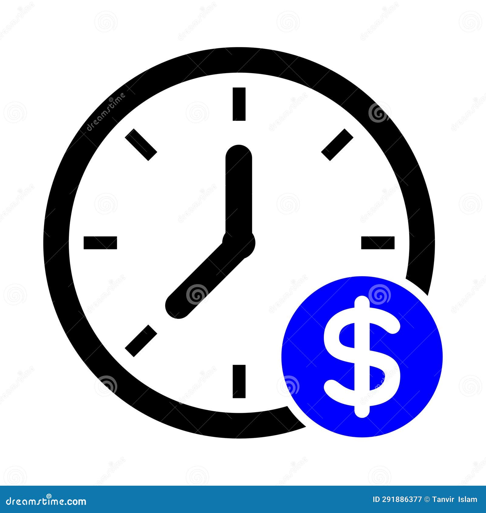 Productive Time Icon stock vector. Illustration of exchange - 291886377