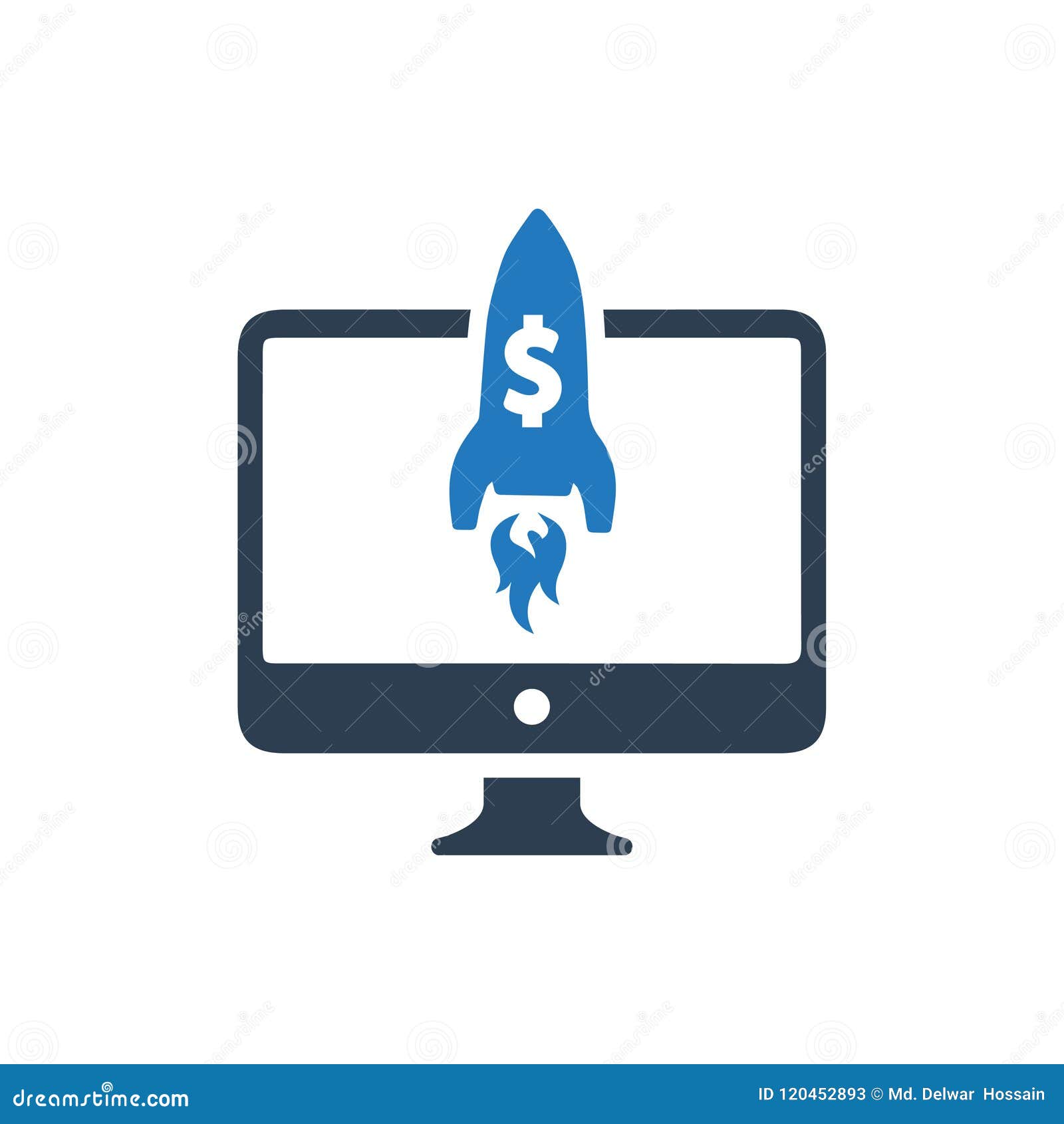 Project Launch Icon stock vector. Illustration of symbol - 120452893