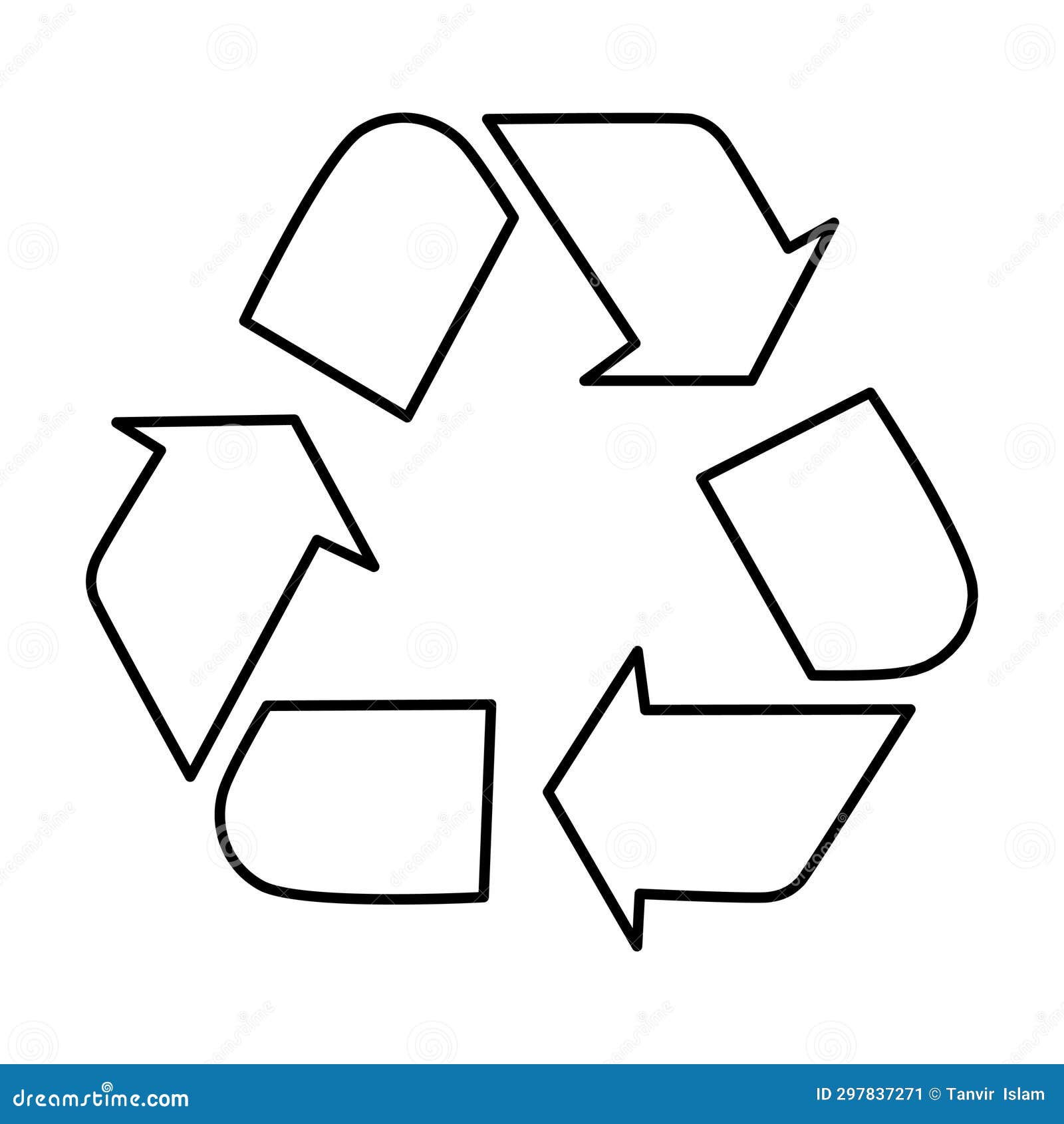 Recycling Icon in Outline Style Stock Vector - Illustration of progress ...
