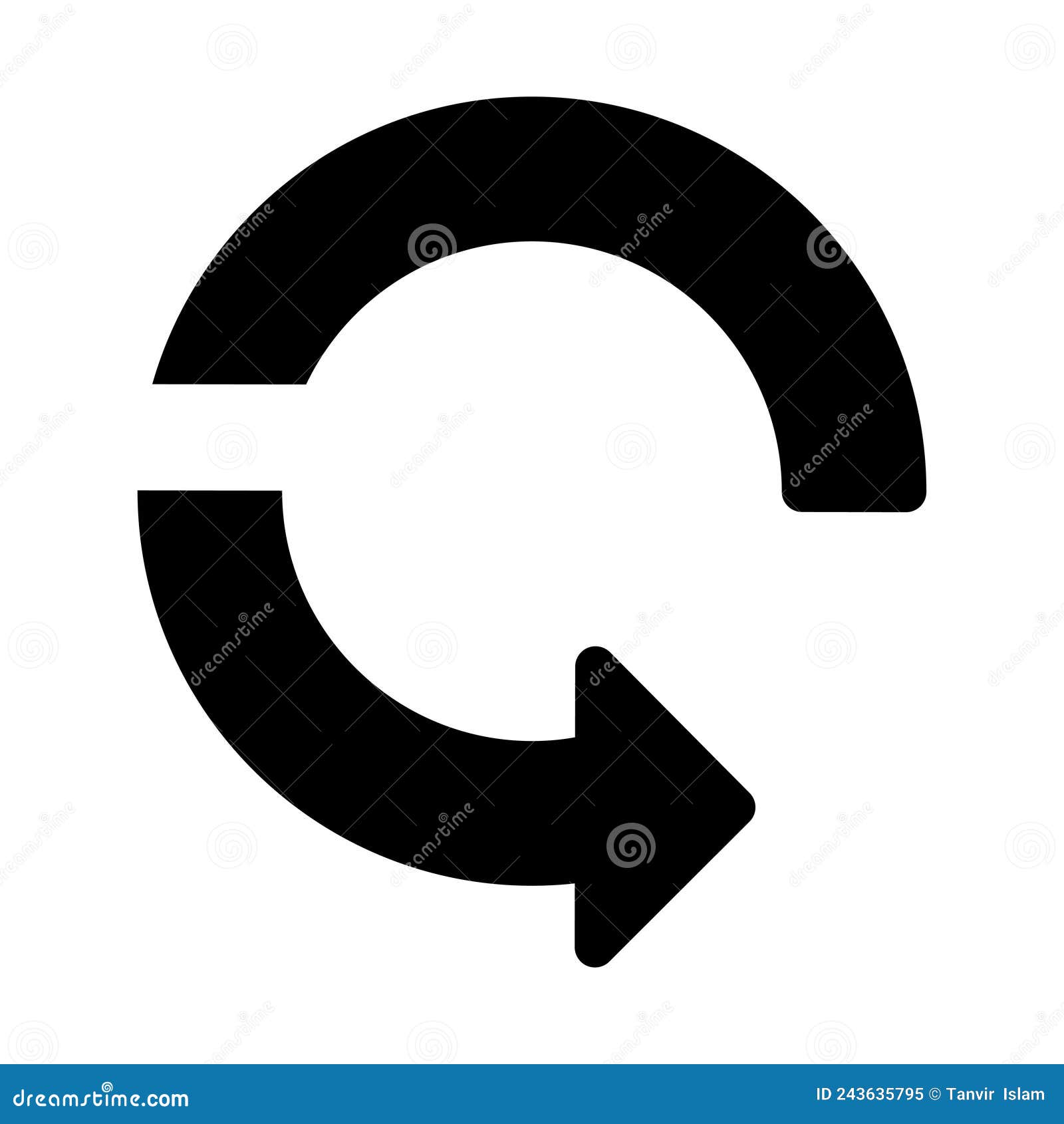 Redo Arrow Icon stock vector. Illustration of reload - 243635795