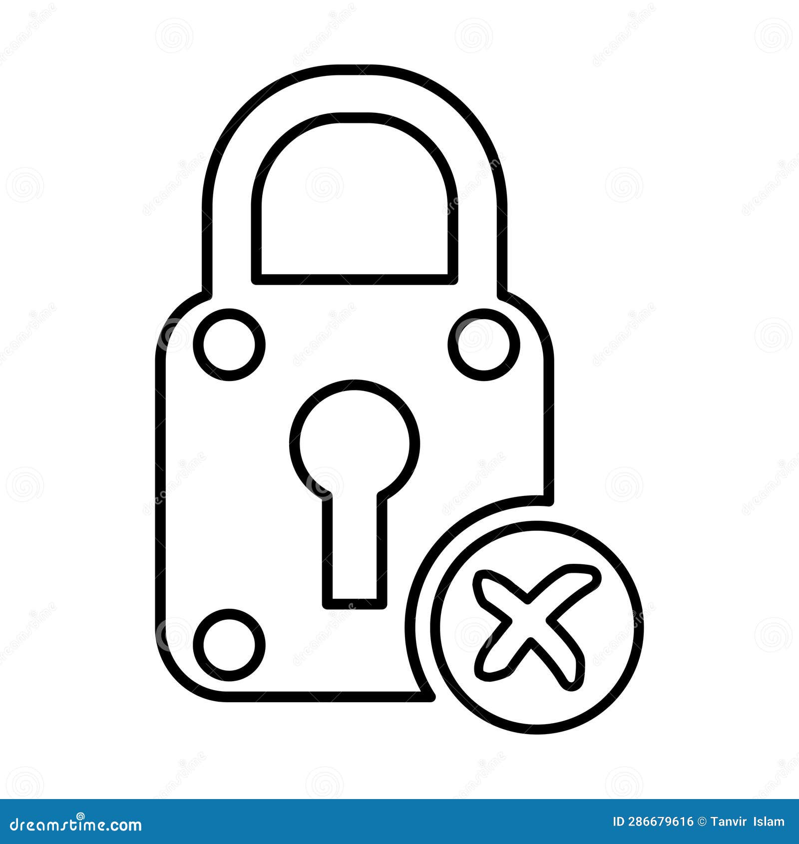 Remove Lock Icon in Outline Style Stock Illustration - Illustration of ...