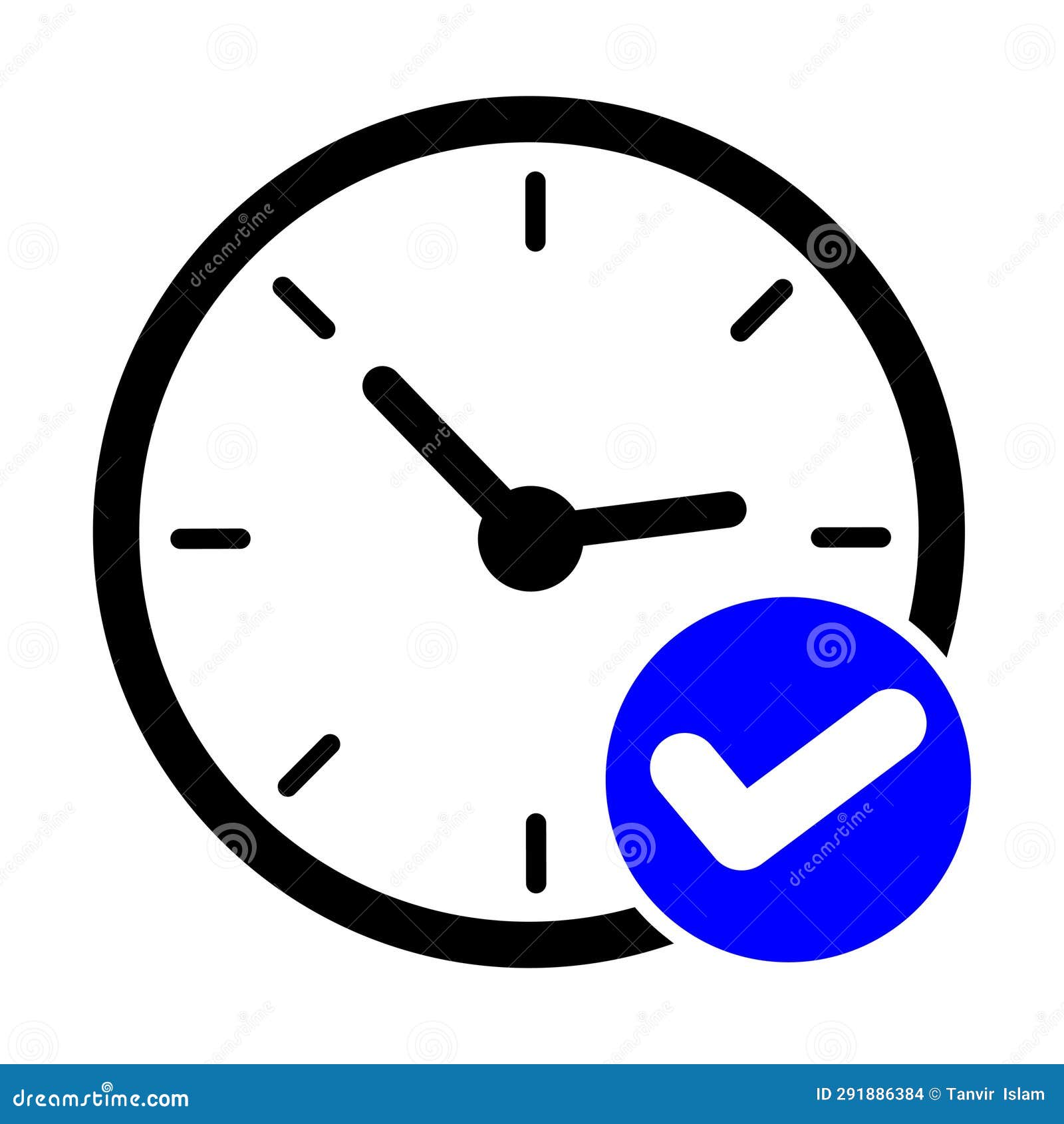 Right Time Icon stock illustration. Illustration of clock - 291886384