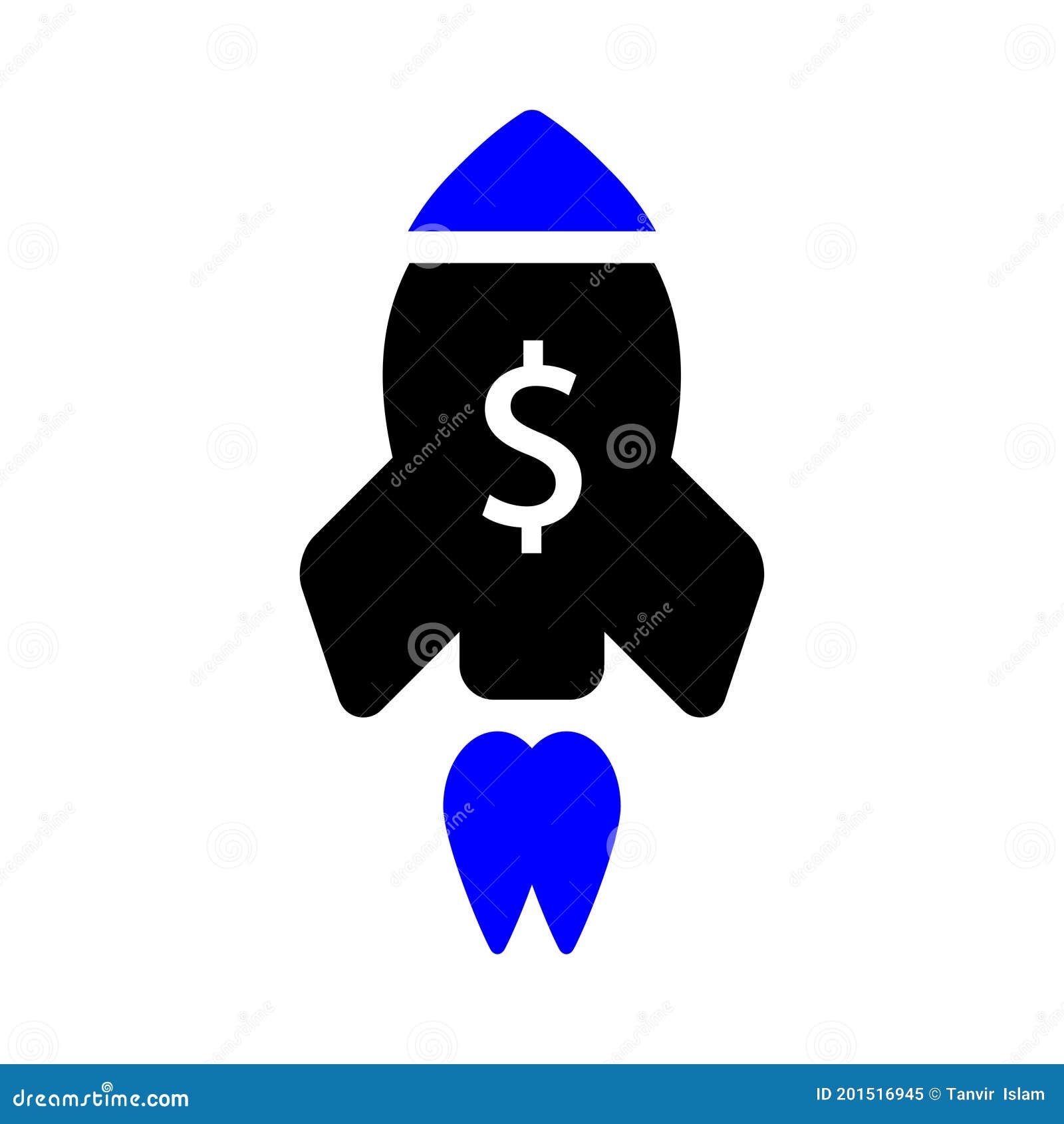 Rocket Dollar Icon stock vector. Illustration of logo - 201516945