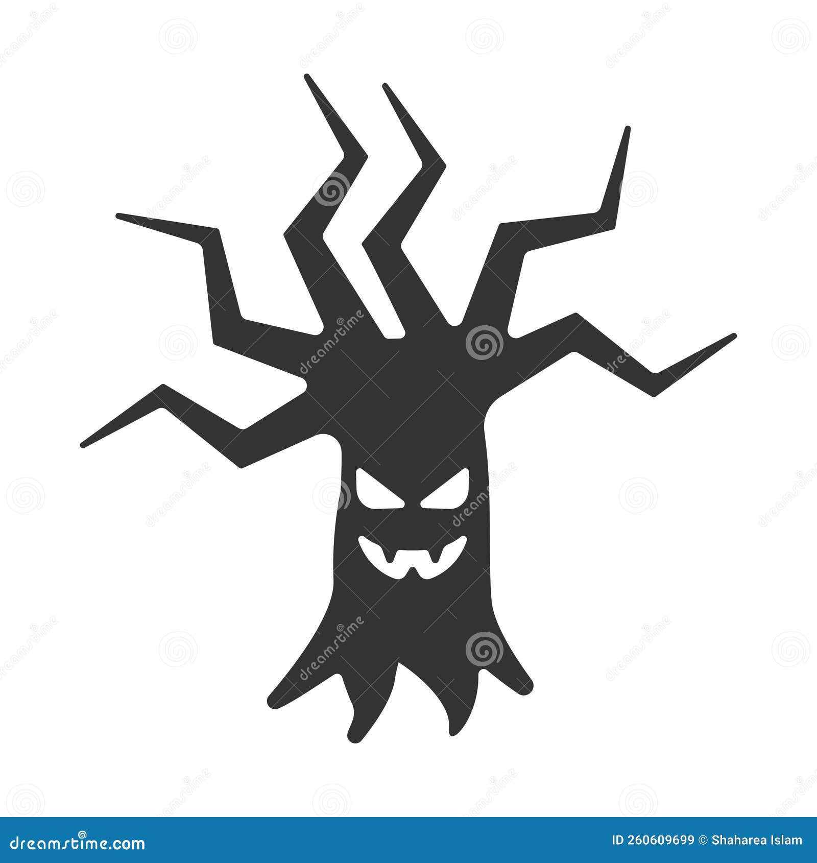 Scary tree icon stock vector. Illustration of scary - 260609699
