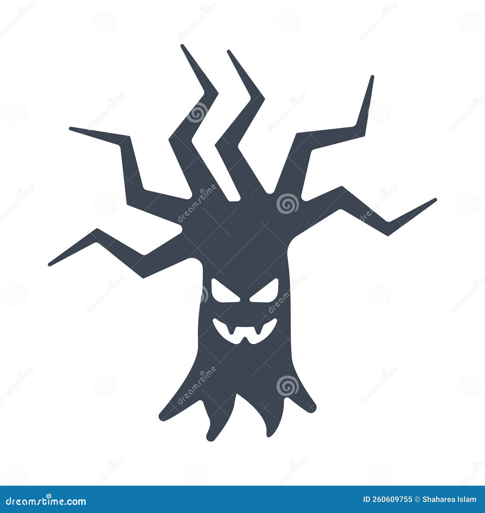 Scary tree icon stock vector. Illustration of terror - 260609755