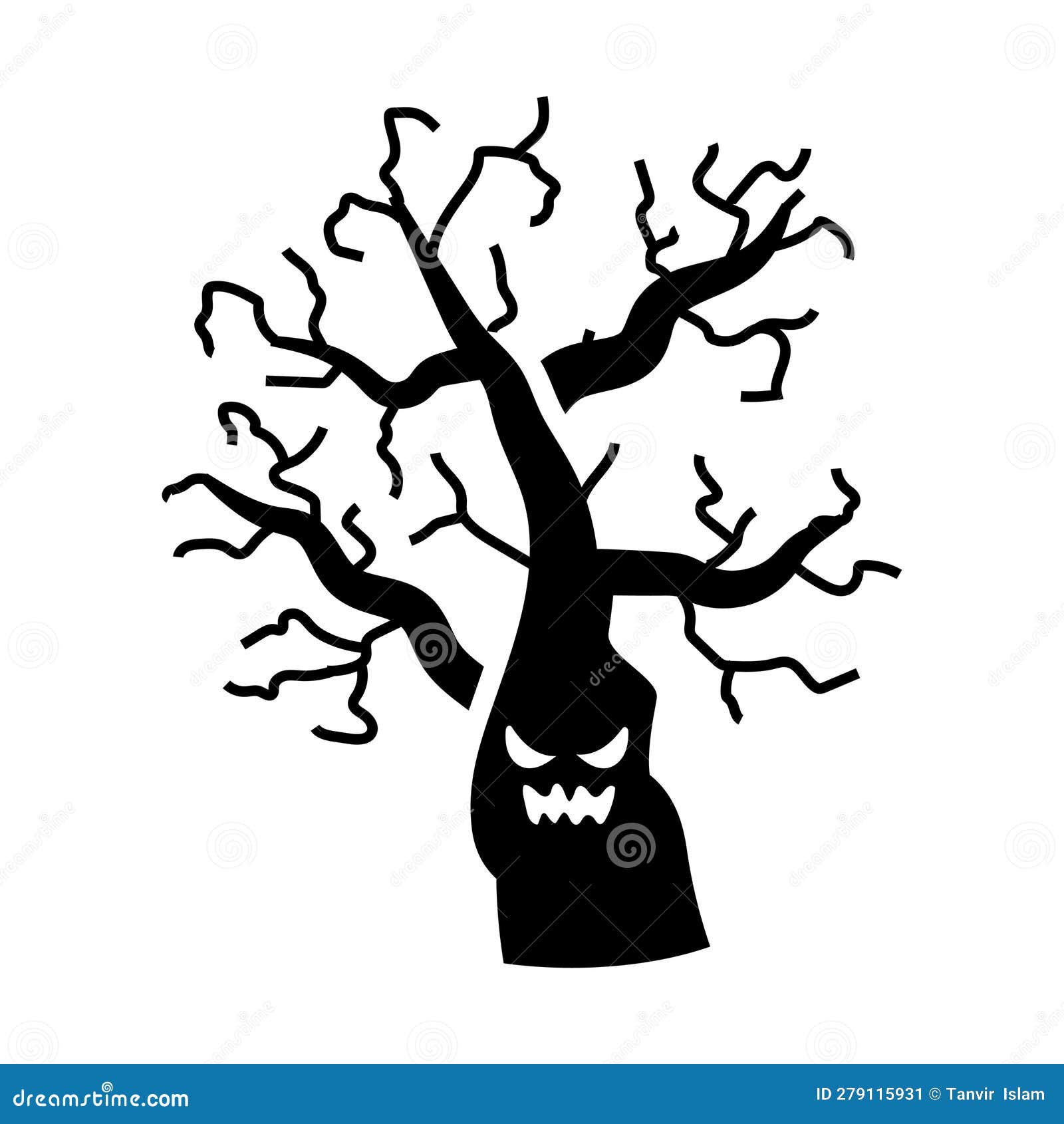 Scary Tree Icon stock vector. Illustration of horror - 279115931