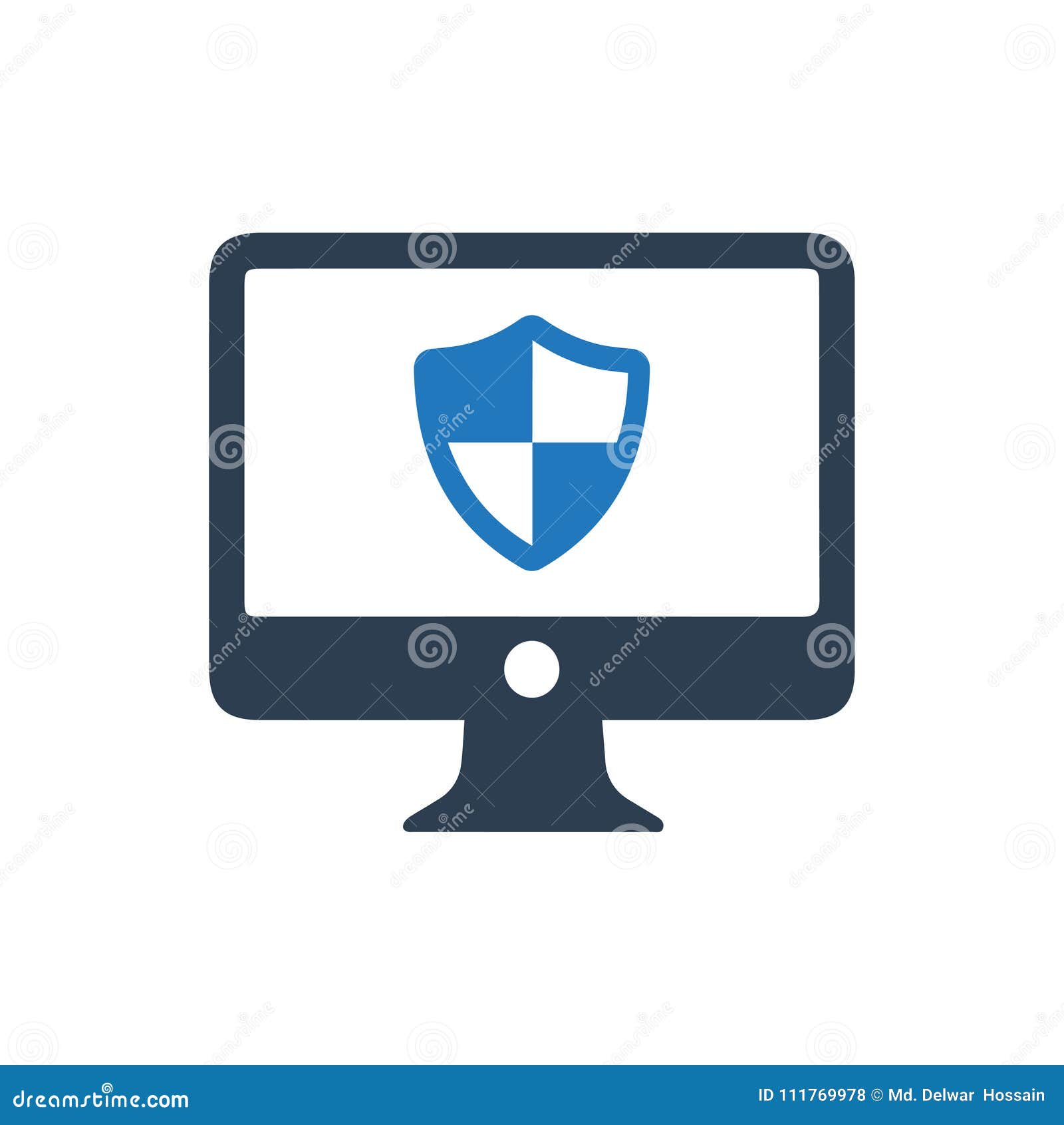 Secure computer icon stock vector. Illustration of icon - 111769978