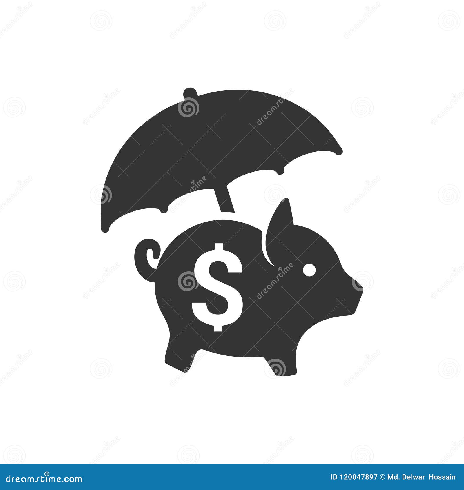 Secure Savings Icon stock vector. Illustration of money - 120047897
