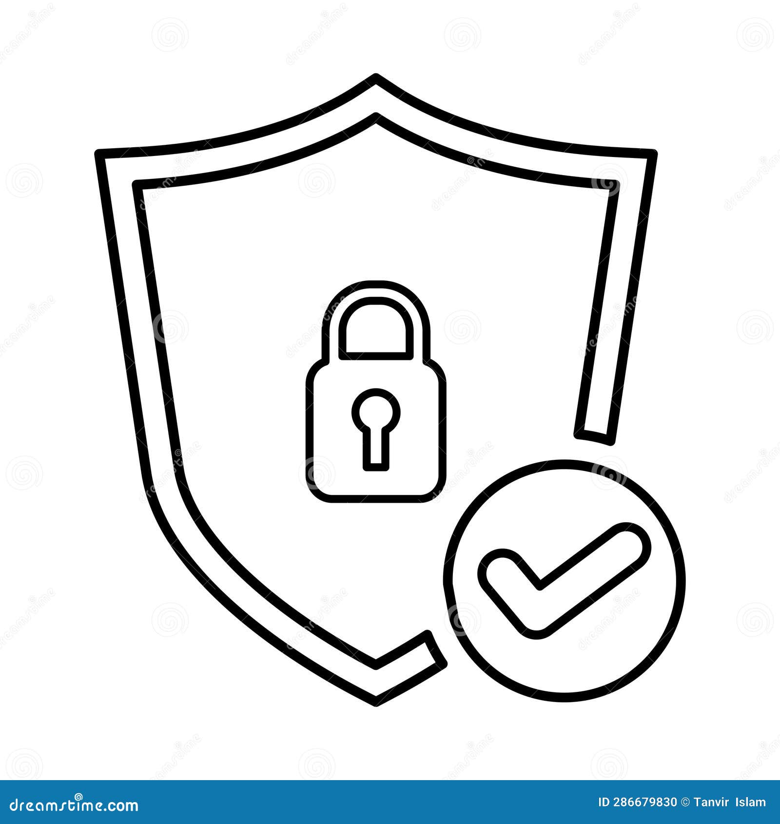 Security Check Icon in Outline Style Stock Vector - Illustration of ...