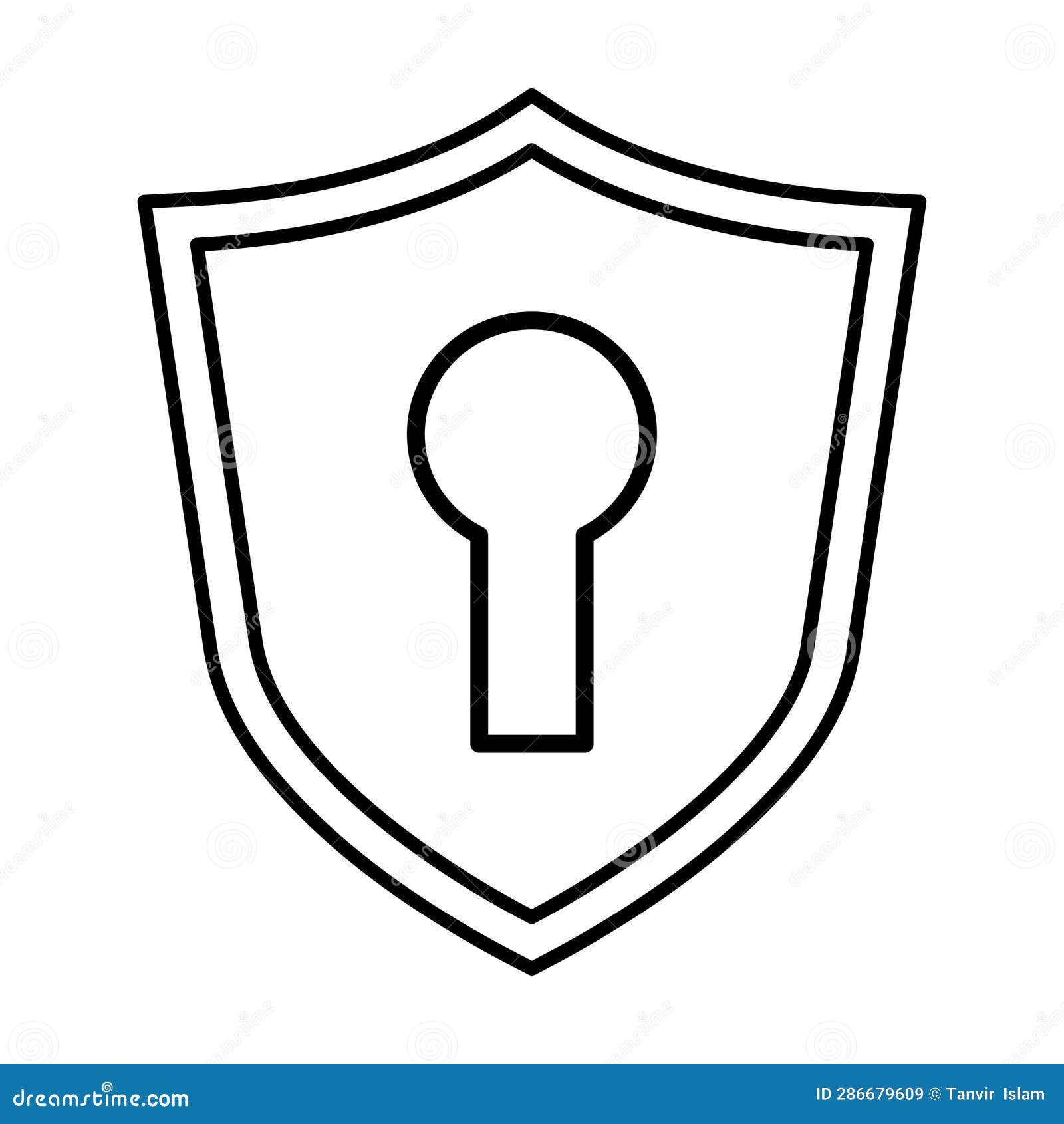 Security Lock Icon in Outline Style Stock Vector - Illustration of ...