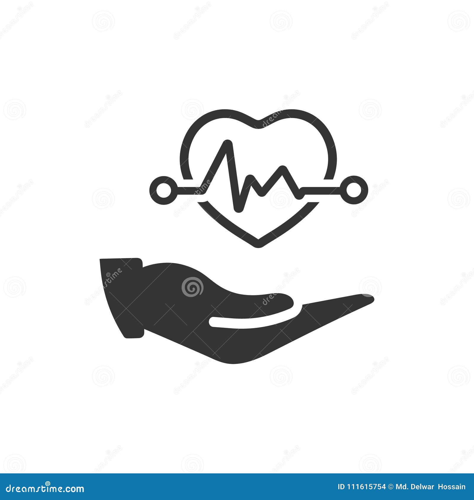 Heart Insurance Icon stock vector. Illustration of insurance - 111615754