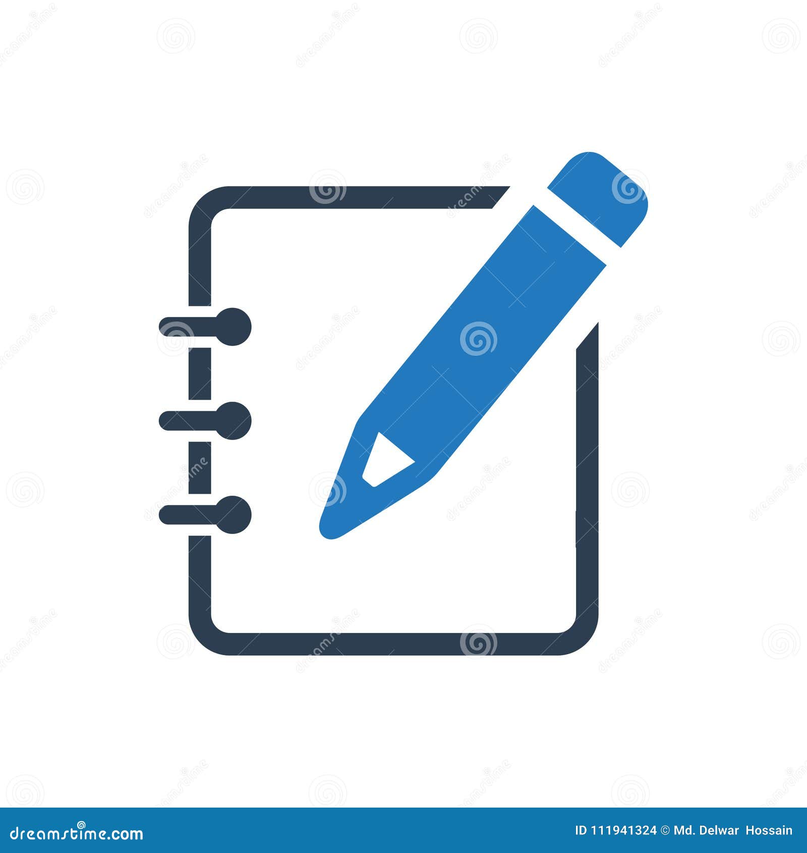 Taking Notes Icon stock vector. Illustration of vector - 111941324