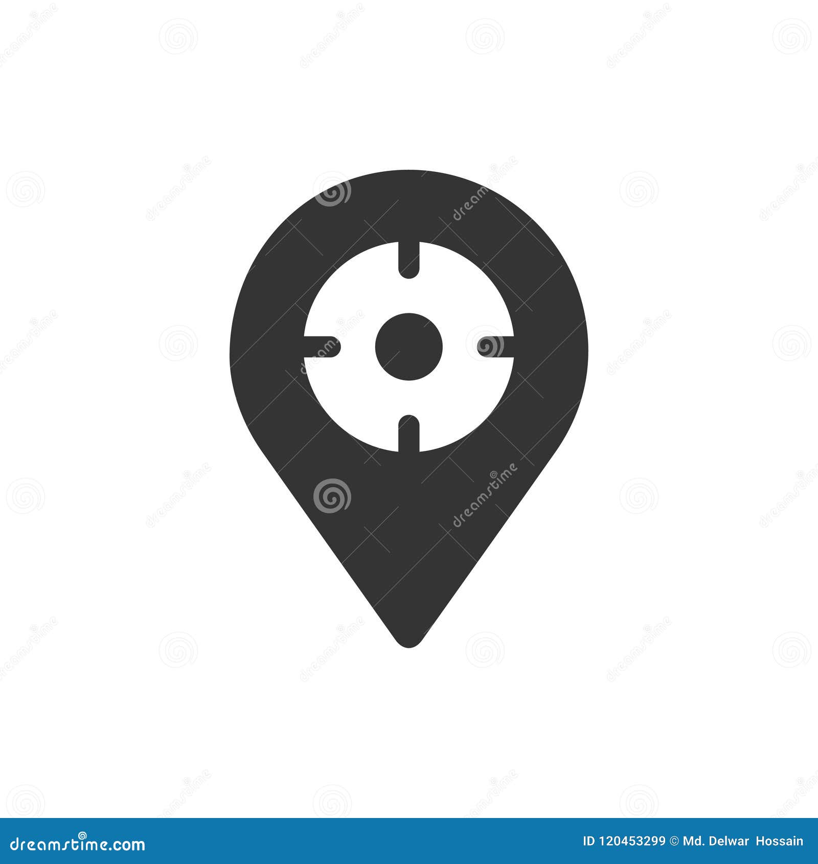 Target Location Icon stock vector. Illustration of icon - 120453299