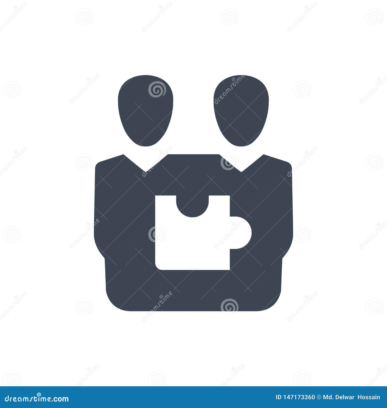 Teamwork solution icon stock vector. Illustration of puzzle - 147173360