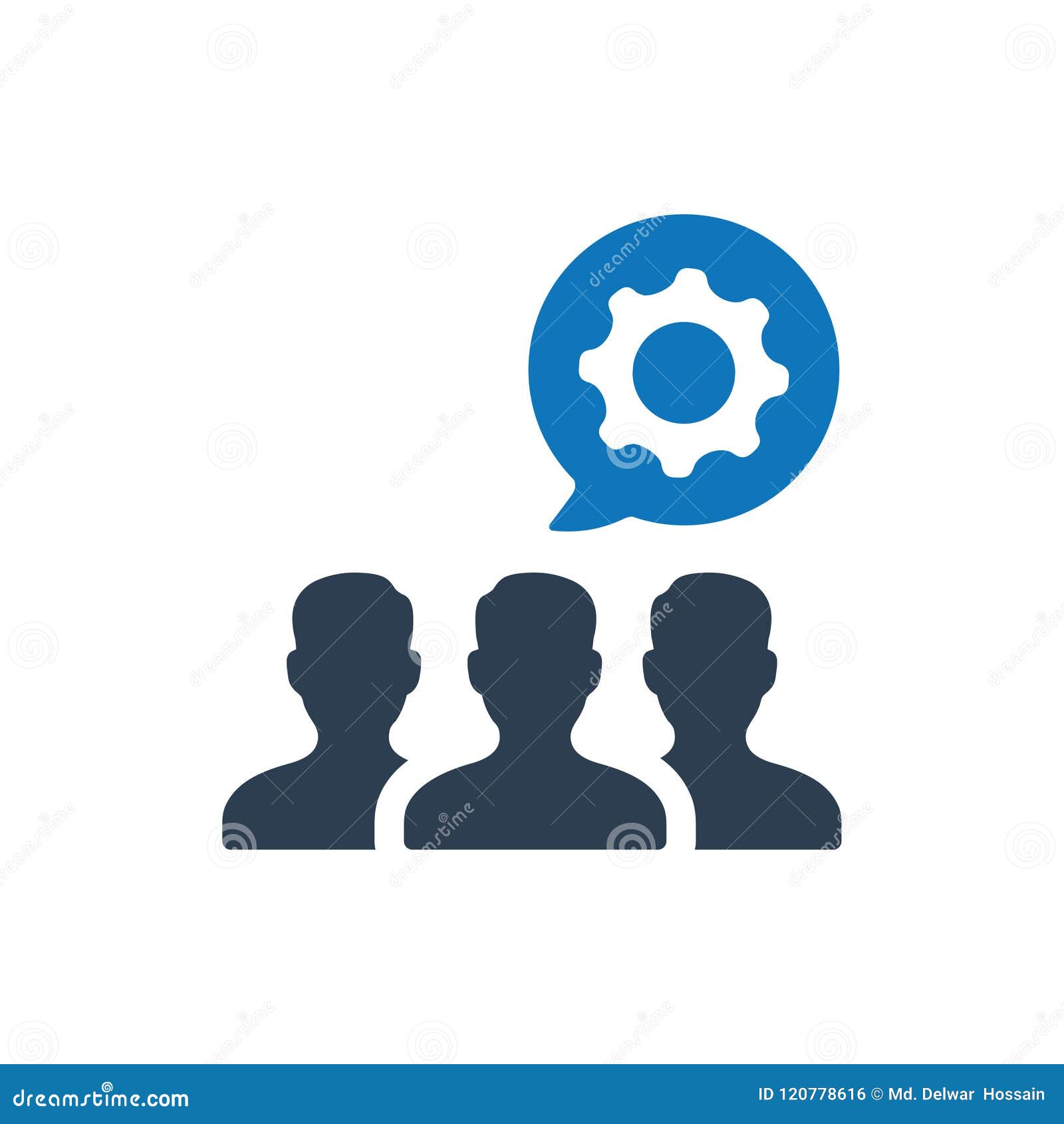 Technical Team Icon stock vector. Illustration of teamwork - 120778616