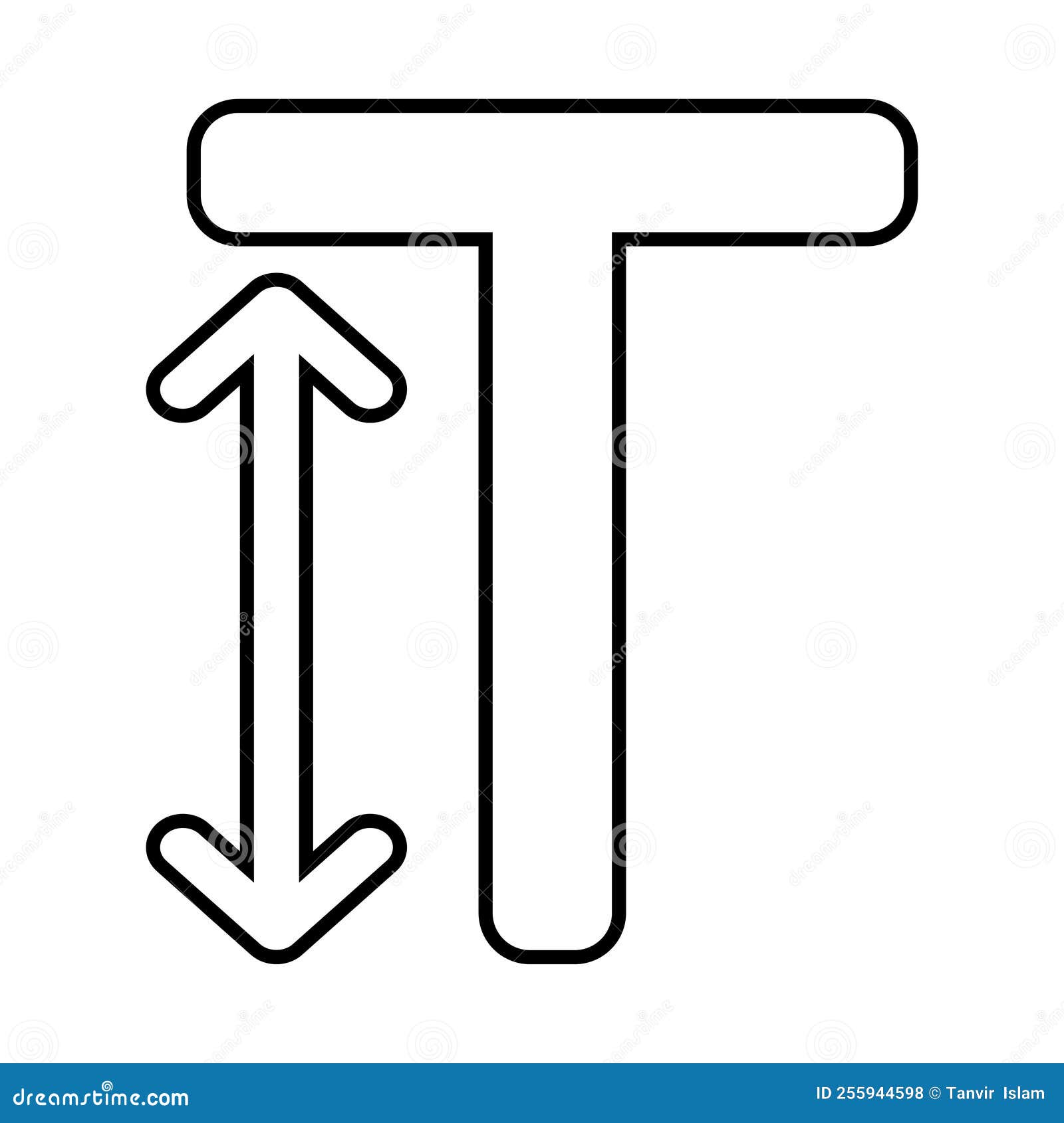 Text Scale Vertical Icon stock vector. Illustration of creative - 255944598