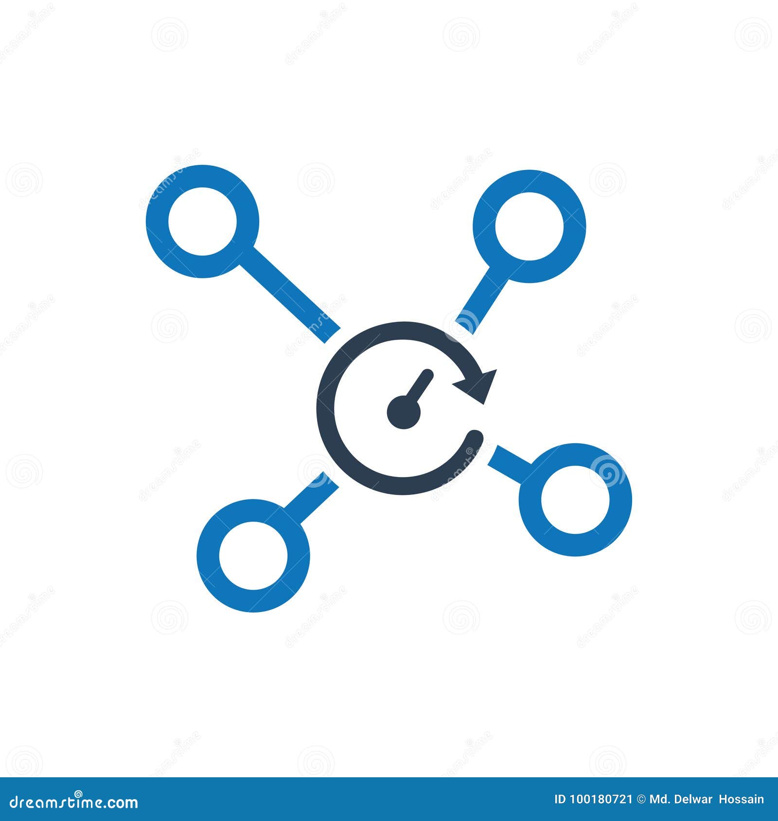 Time Network Icon stock vector. Illustration of network - 100180721