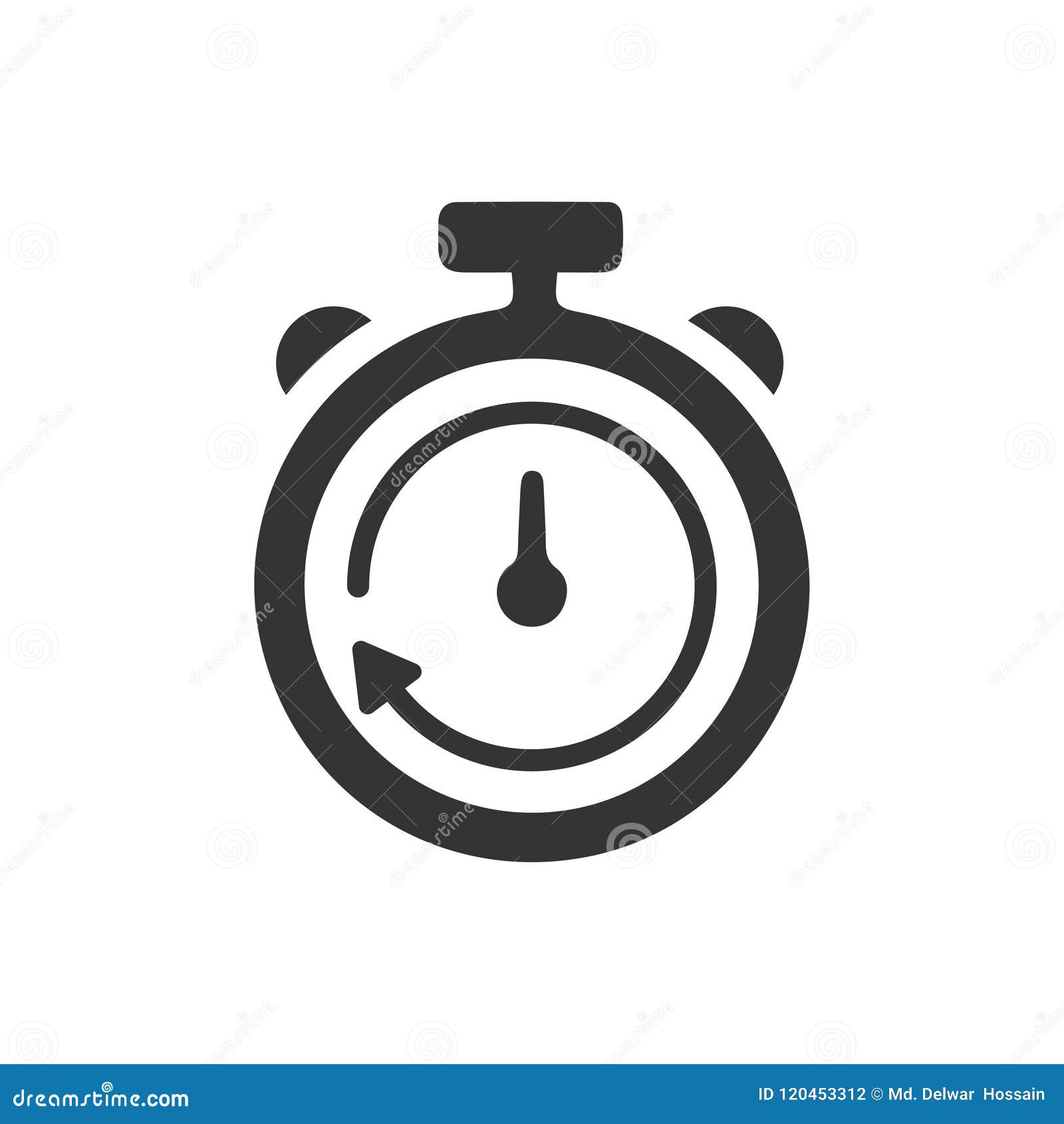 Timer Icon stock vector. Illustration of productivity - 120453312