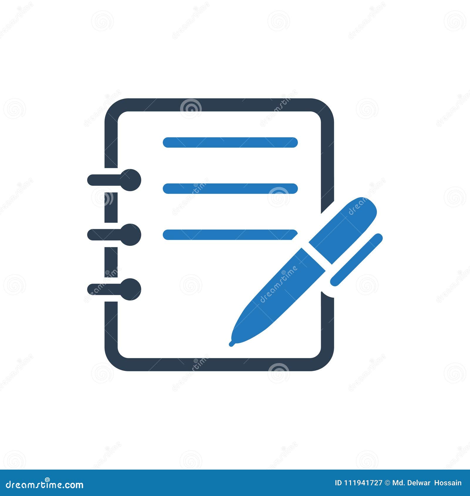 Write Note Icon stock vector. Illustration of vector - 111941727