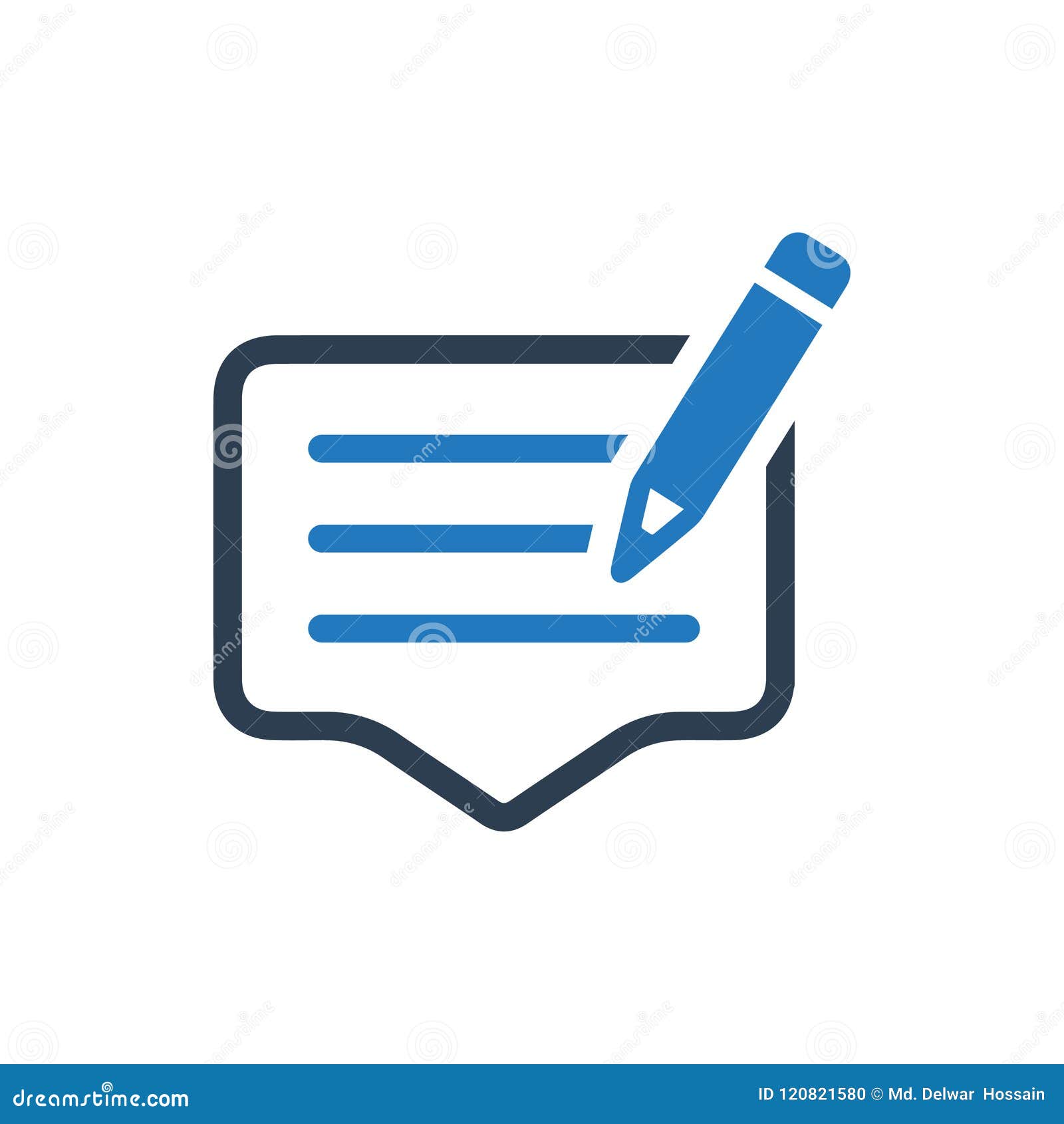 Write a Note Icon stock vector. Illustration of note - 120821580