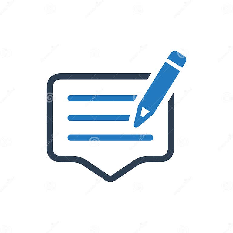 Write a Note Icon stock vector. Illustration of note - 120821580