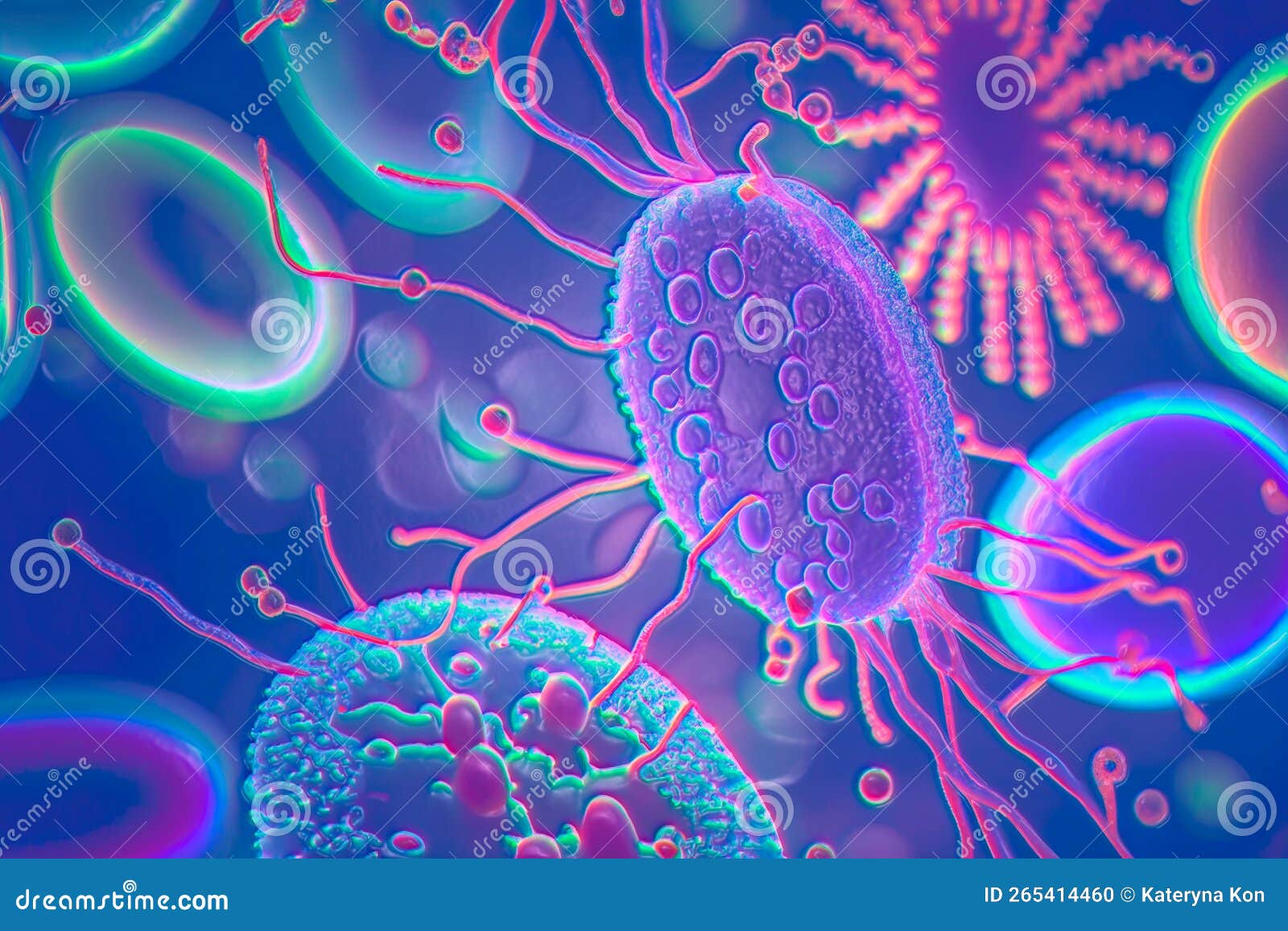 Beautiful Microworld, Microbes of Different Shapes, Illustration Stock ...