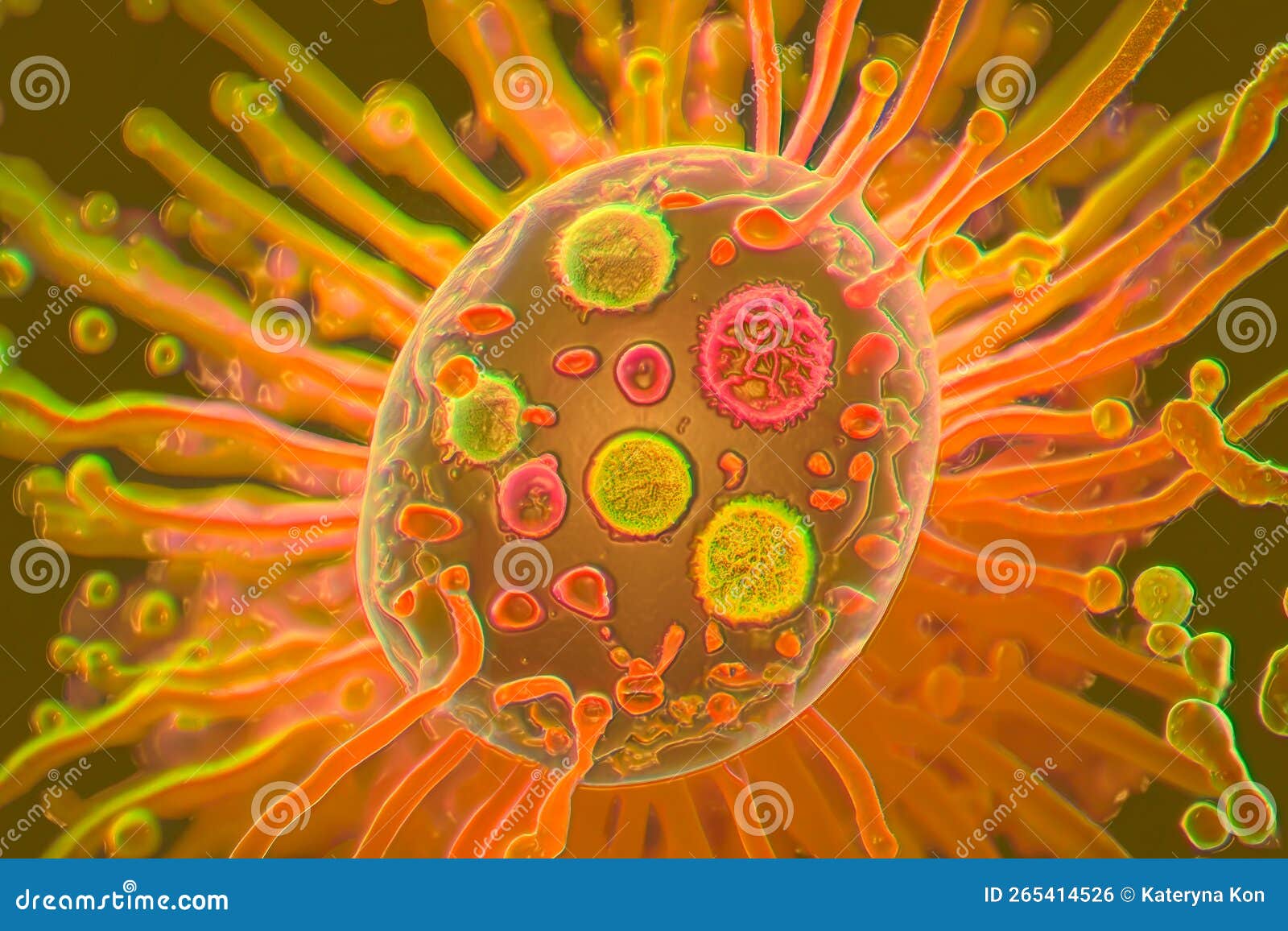 Beautiful Microworld, Microbes of Different Shapes, Illustration Stock ...