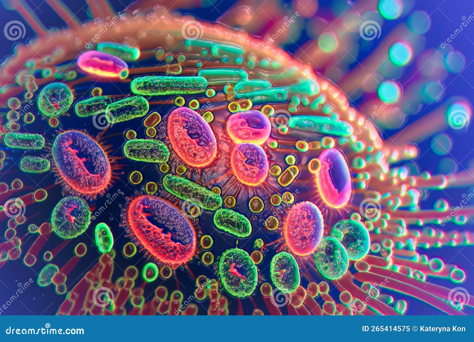 Beautiful Microworld, Microbes of Different Shapes, Illustration Stock ...