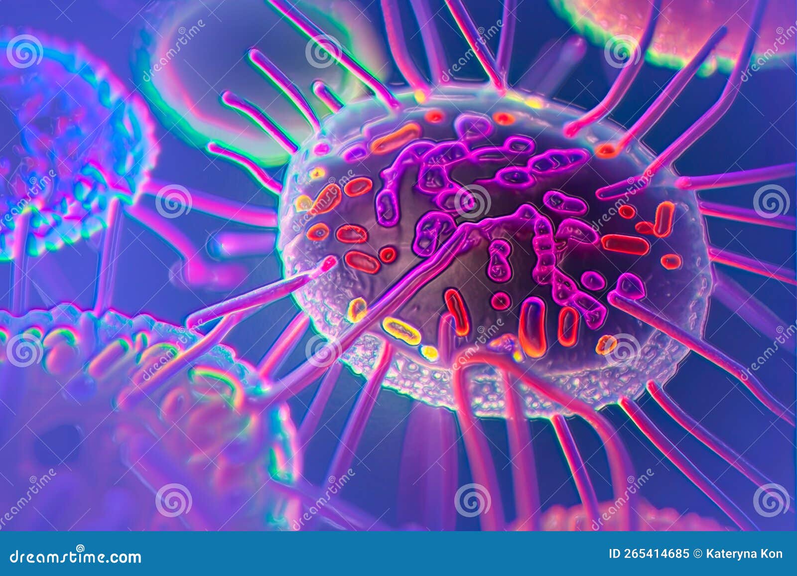 Beautiful Microworld, Microbes of Different Shapes, Illustration Stock ...